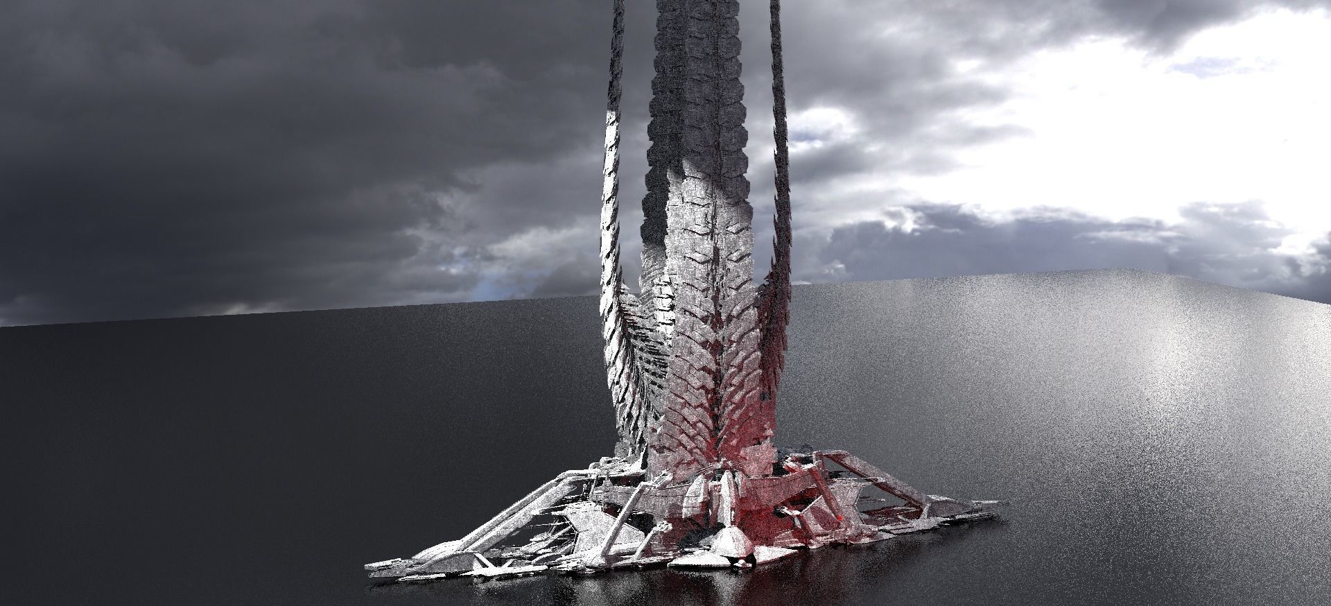 Alien Spine Tower 2 3D model | CGTrader