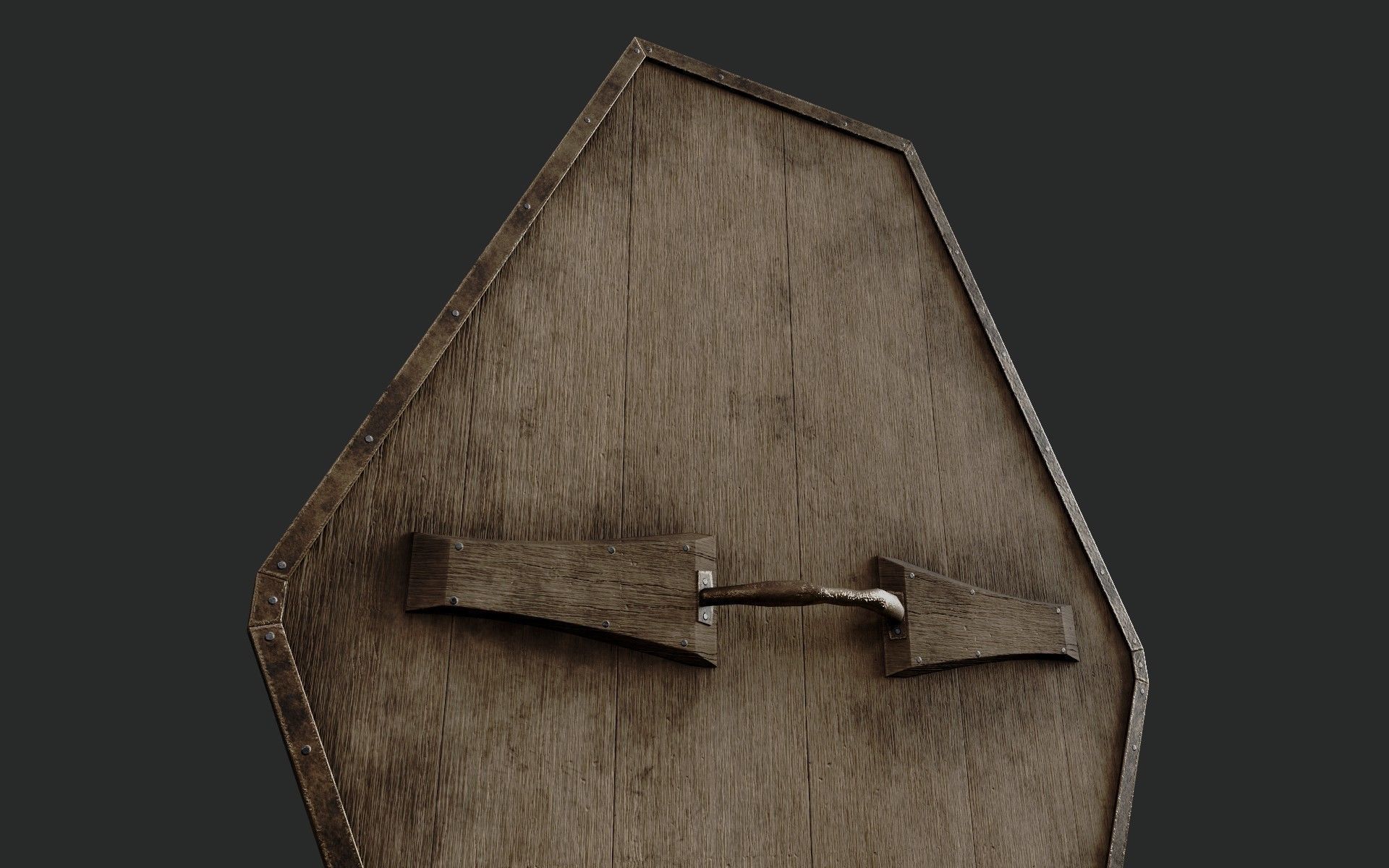 3D model Slavic diamond-shaped shield painted black with nordic symbol ...