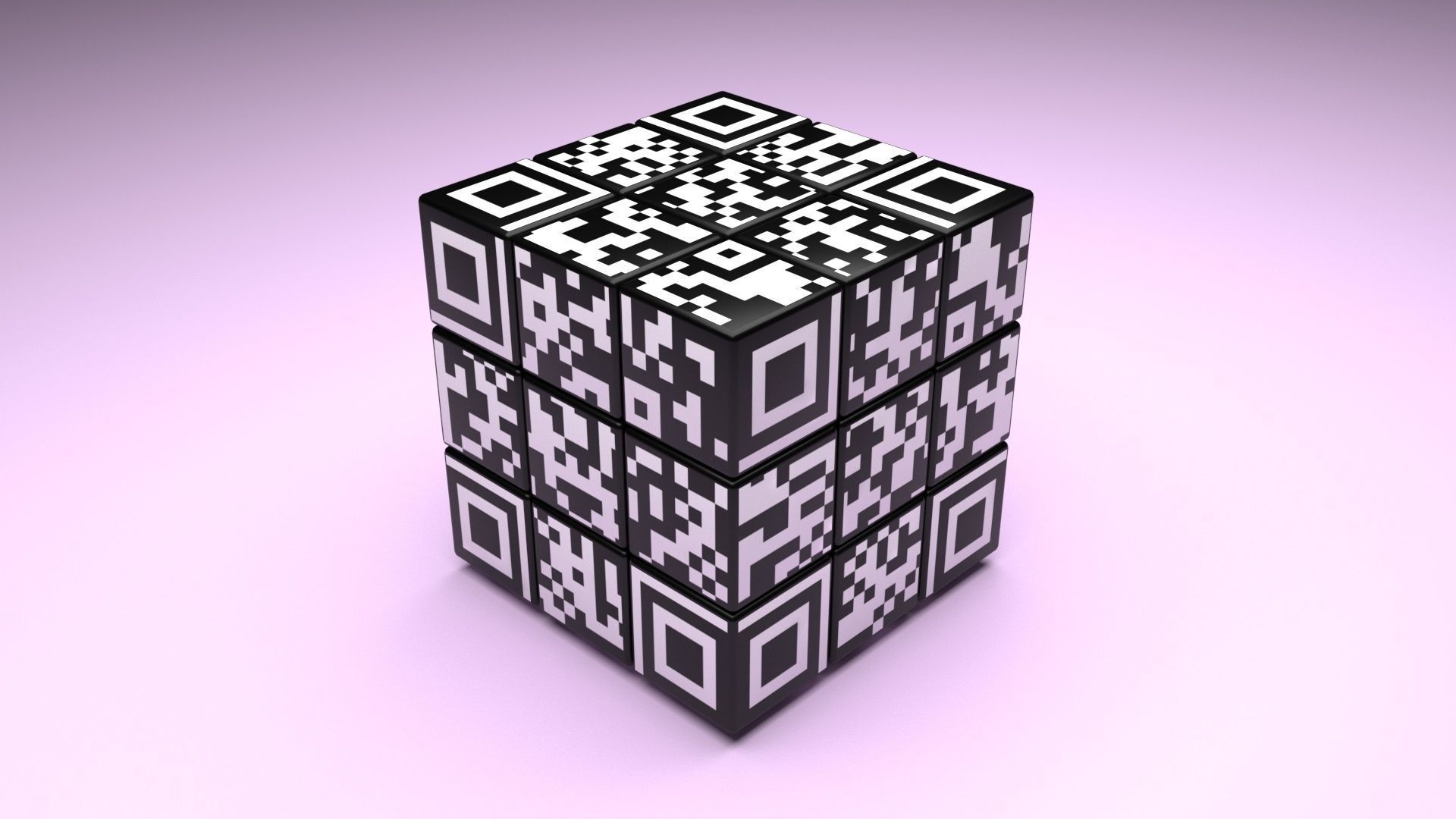 QR Code Rubiks Cube 3D model | CGTrader