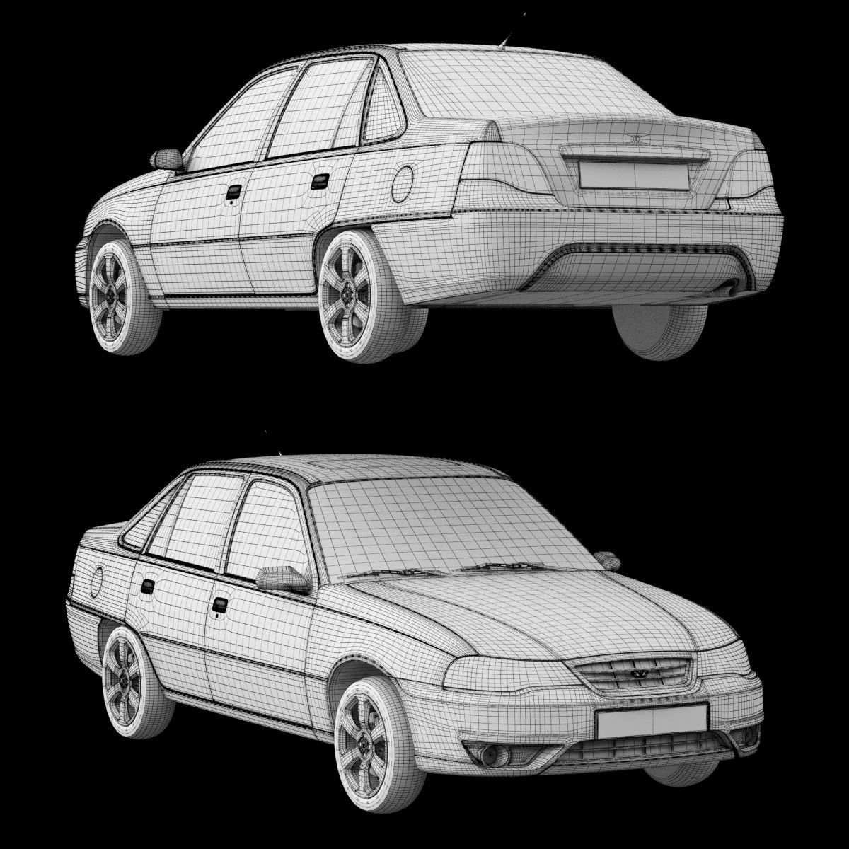 daewoo nexia car model 3D model | CGTrader