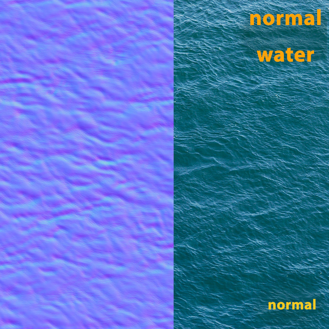 Texture 5 normal water VR / AR / low-poly | CGTrader