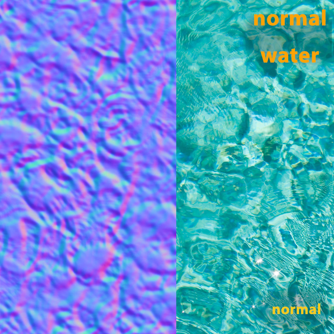 Texture 5 normal water VR / AR / low-poly | CGTrader
