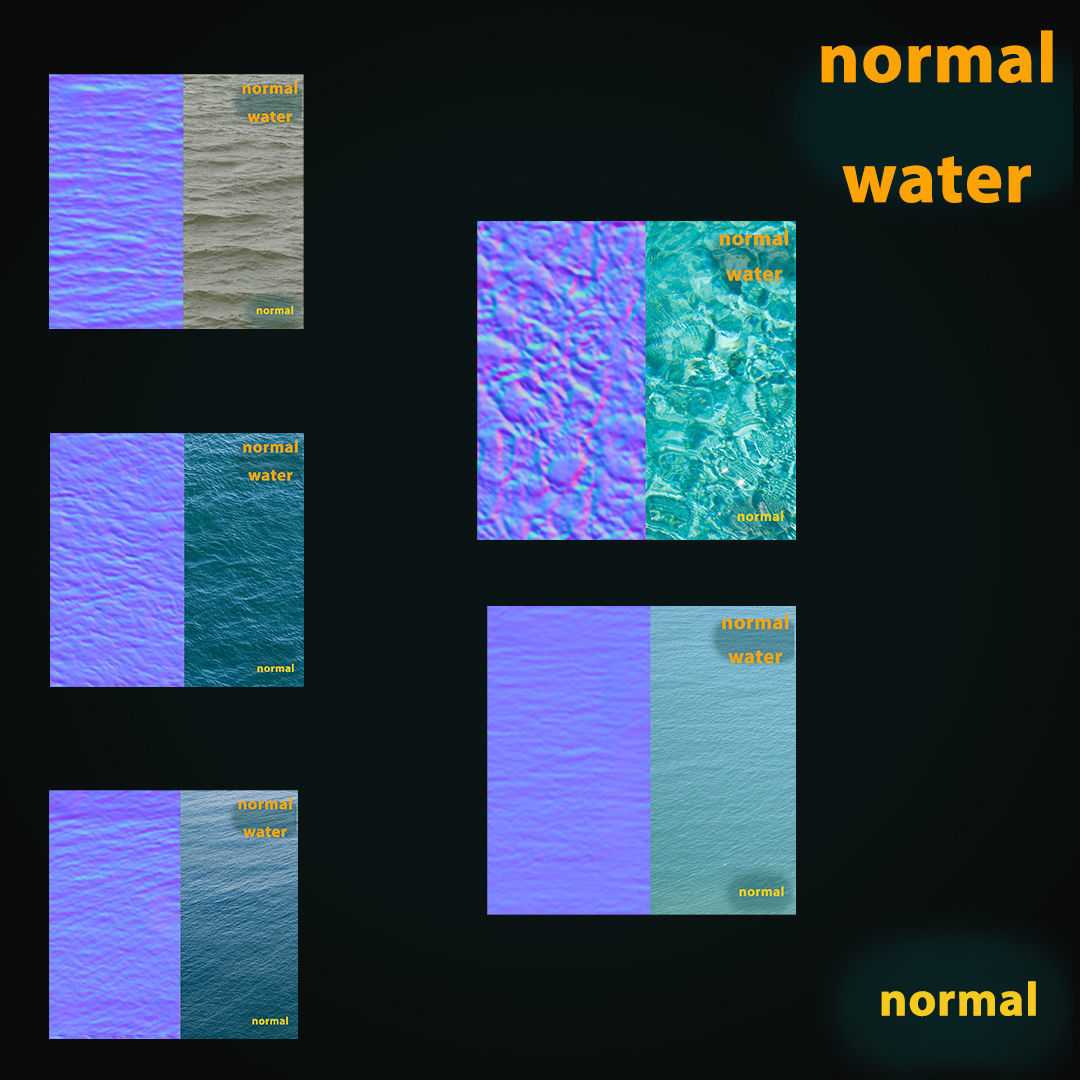 Texture 5 normal water VR / AR / low-poly | CGTrader
