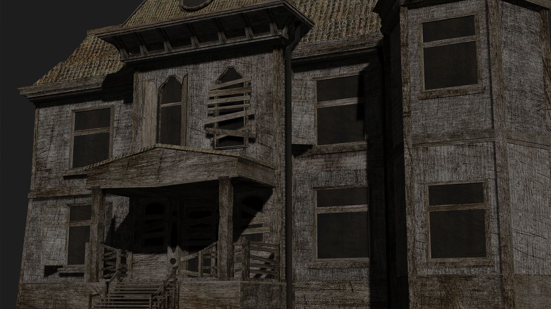 3D model Abandoned old house - realistic low poly VR / AR / low-poly | CGTrader