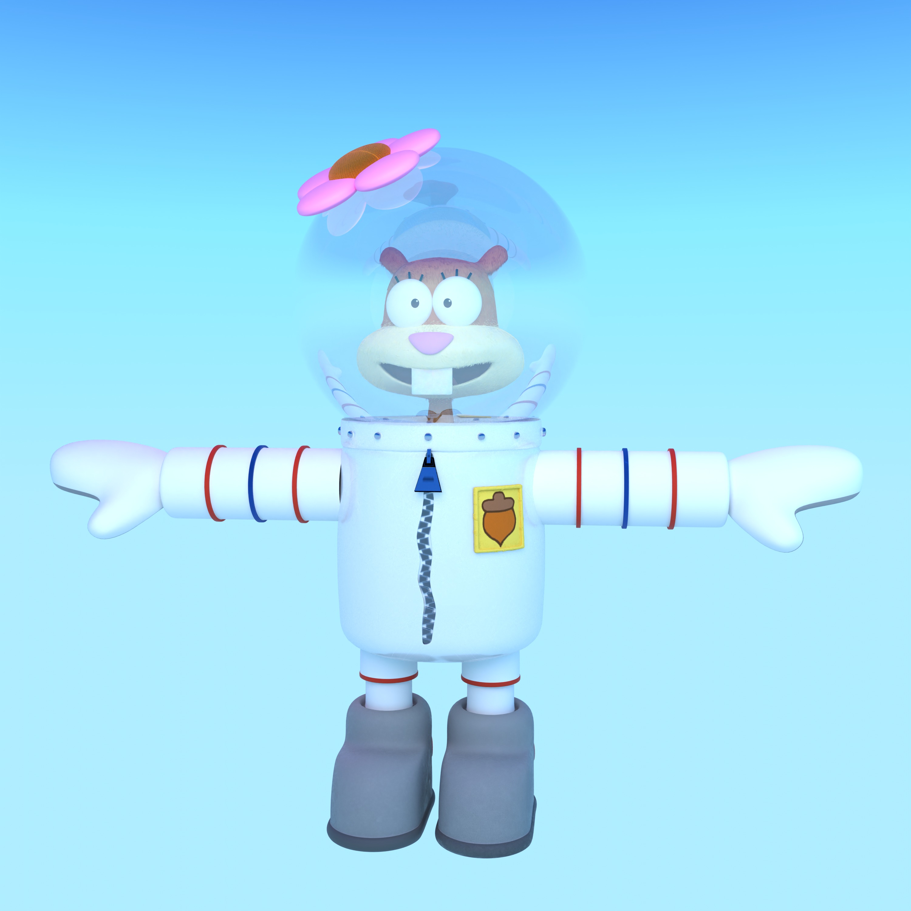 Sandy Cheeks 3D model rigged | CGTrader
