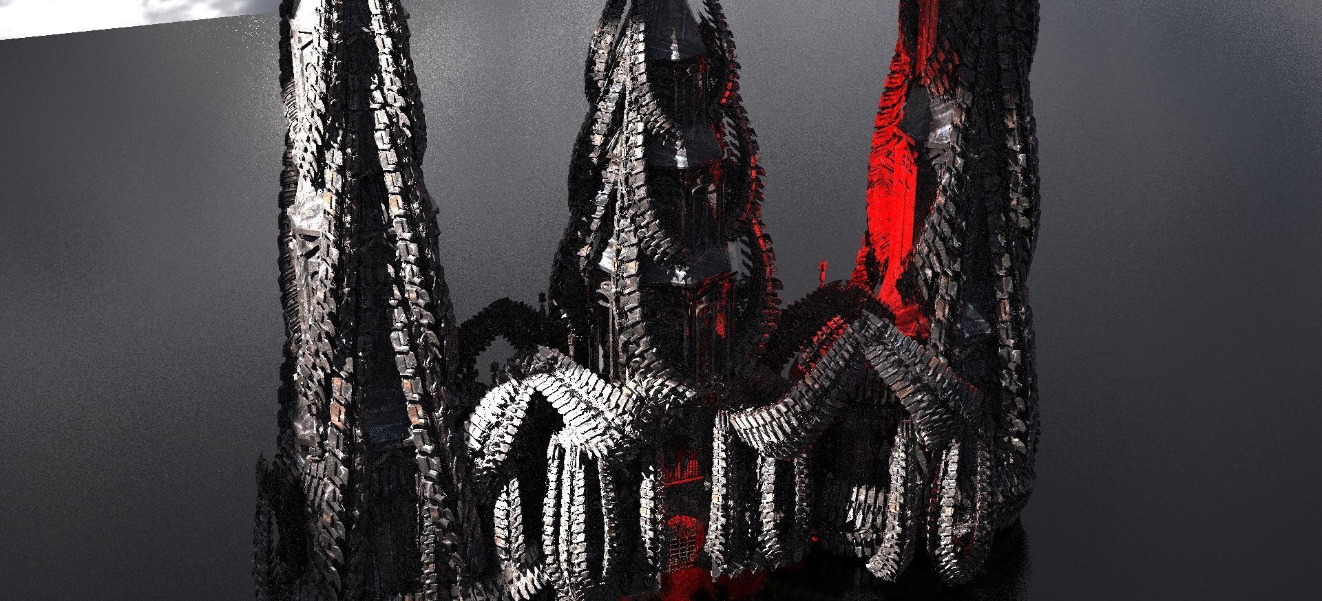 Horror Dark Spine Arch Cathedral Kitbash 3 3D model | CGTrader