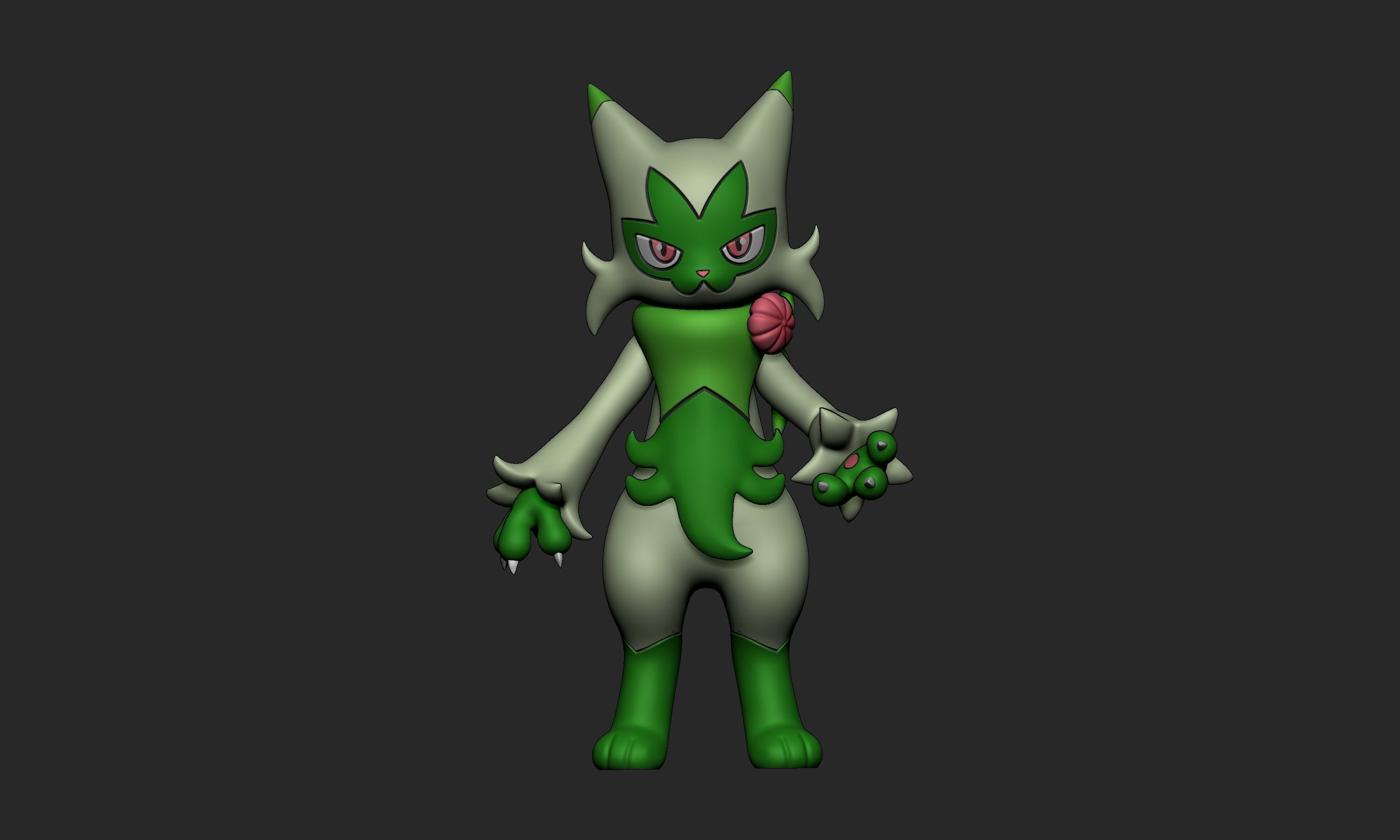 Pokemon - Floragato with 2 poses 3D model 3D printable | CGTrader