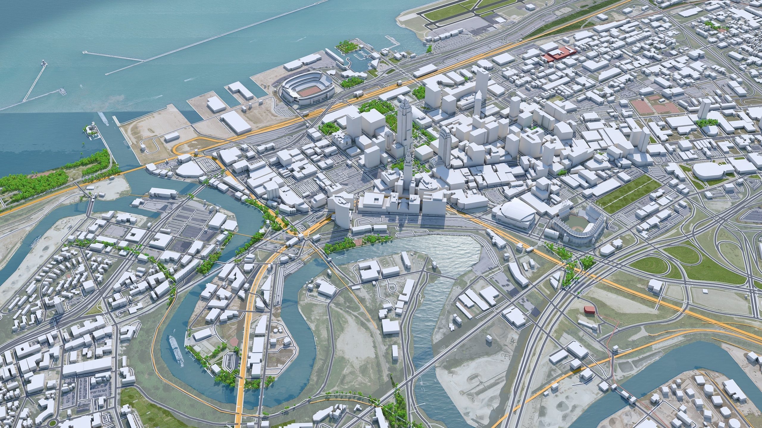 3D model Cleveland Downtown Ohio USA VR / AR / low-poly | CGTrader