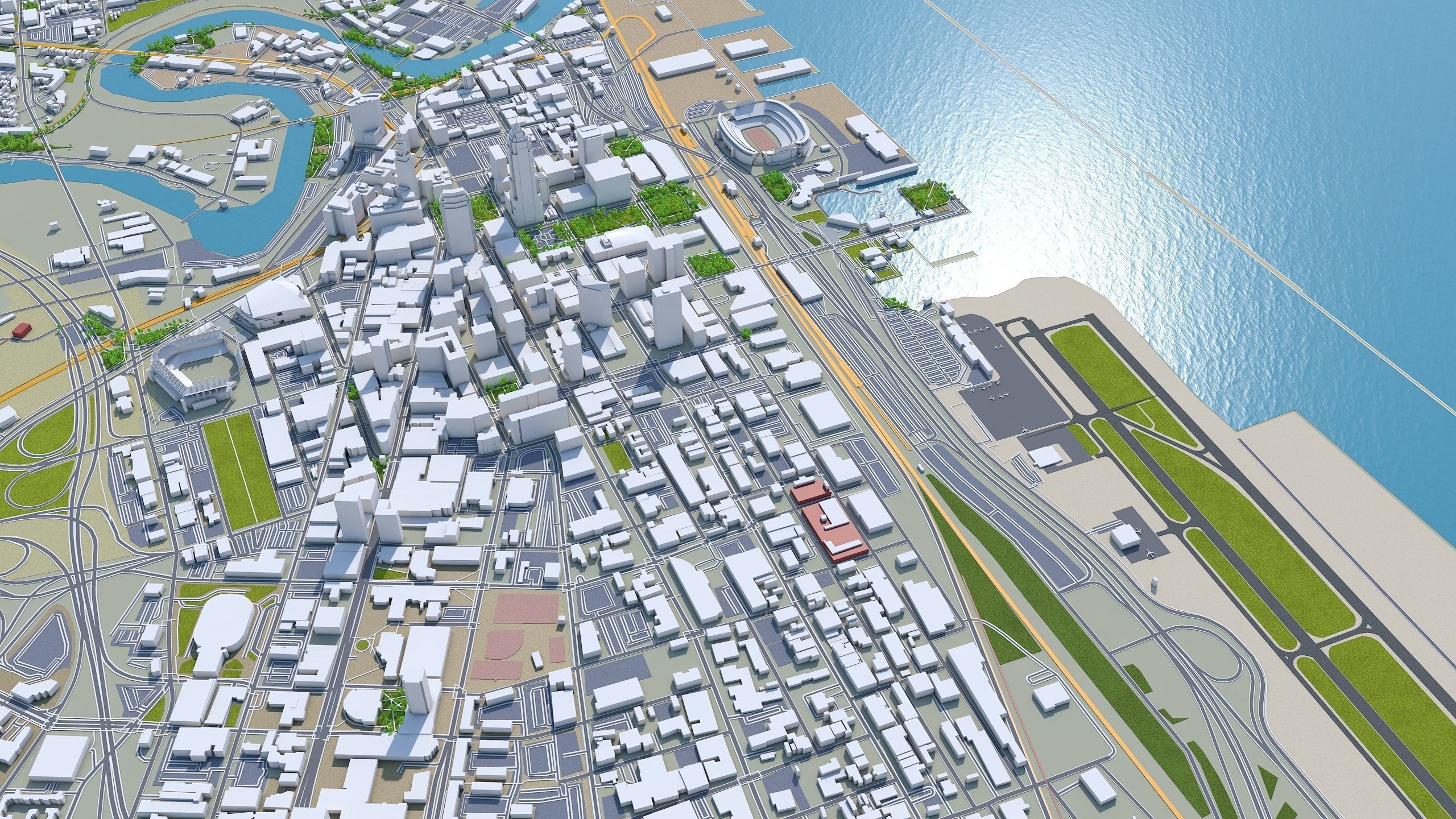 3D model Cleveland Downtown Ohio USA VR / AR / low-poly | CGTrader