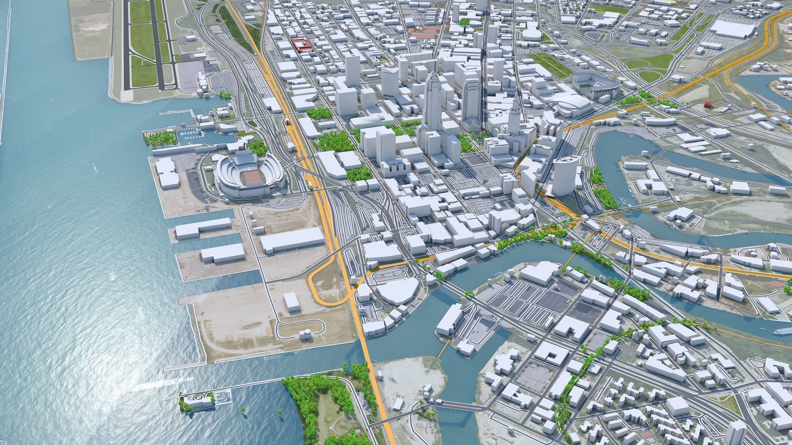 3D model Cleveland Downtown Ohio USA VR / AR / low-poly | CGTrader