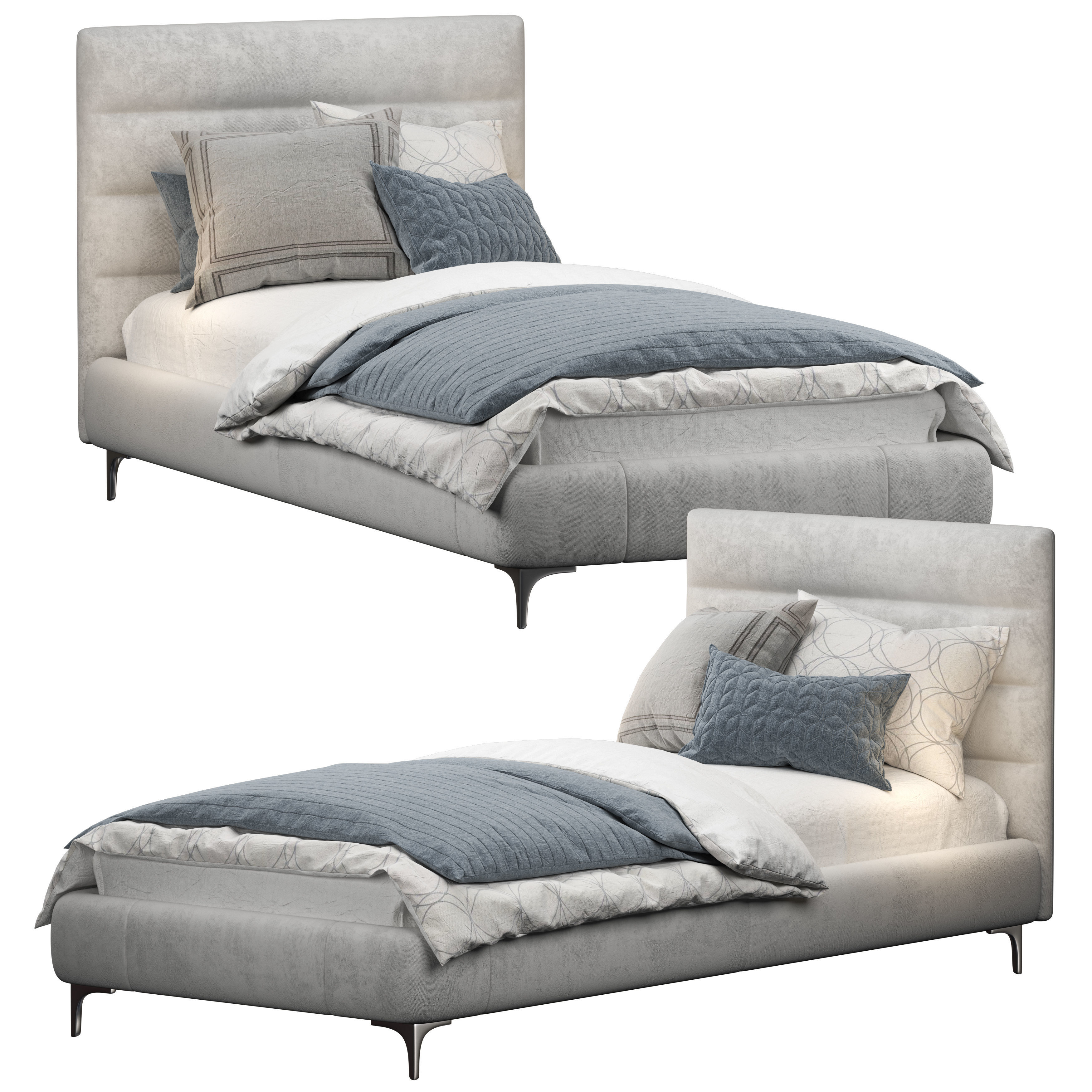 Pfeiffer Upholstered Bed 3D model | CGTrader