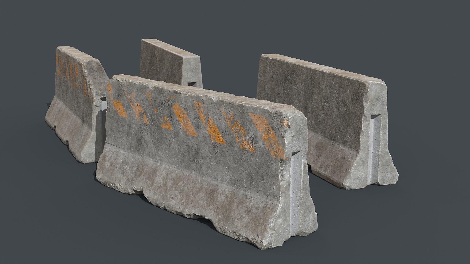 3D model Jersey Concrete Road Barriers VR / AR / low-poly | CGTrader
