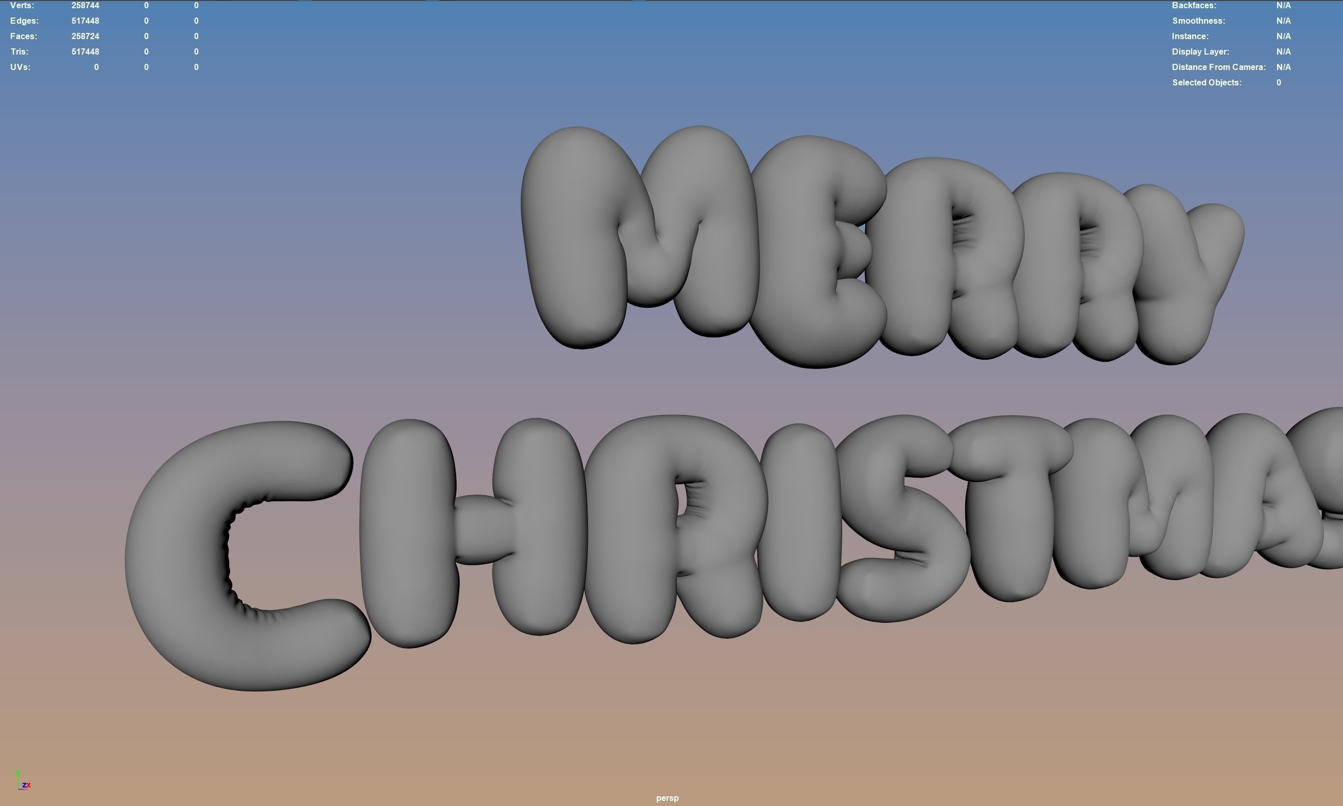 Word - Merry Christmas Balloon style 3D model | CGTrader