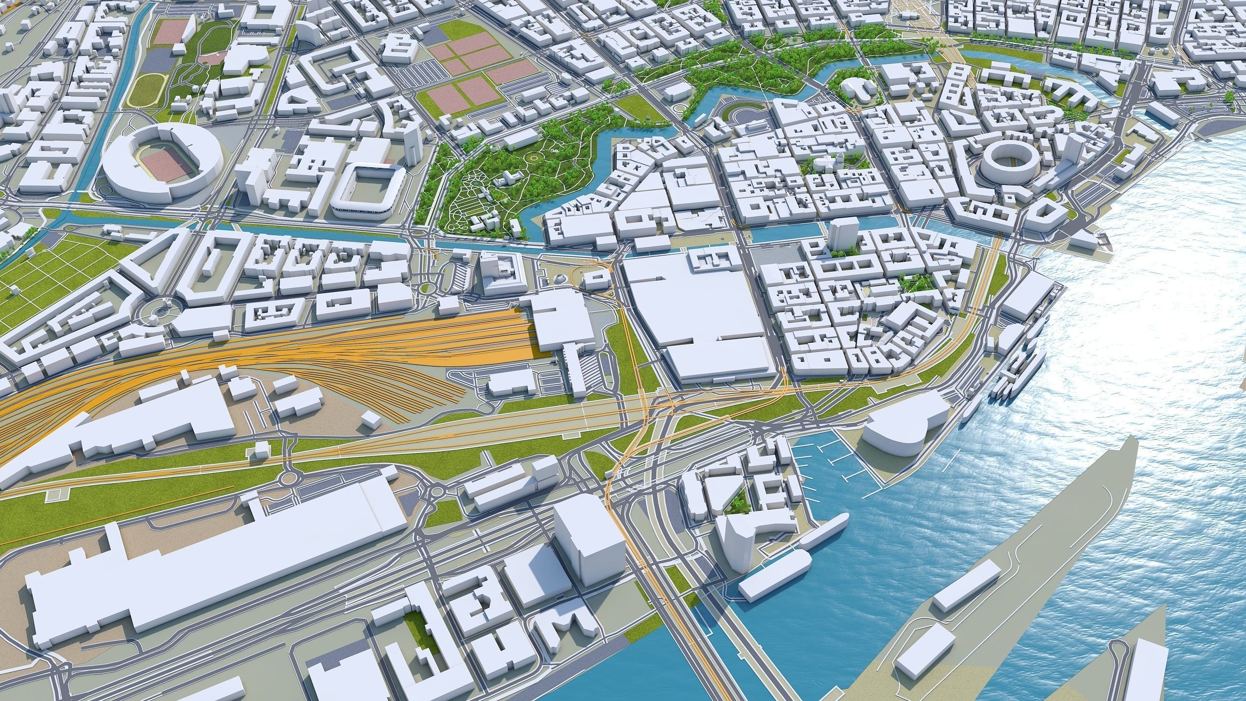 3D model Gothenburg Downtown Sweden VR / AR / low-poly | CGTrader