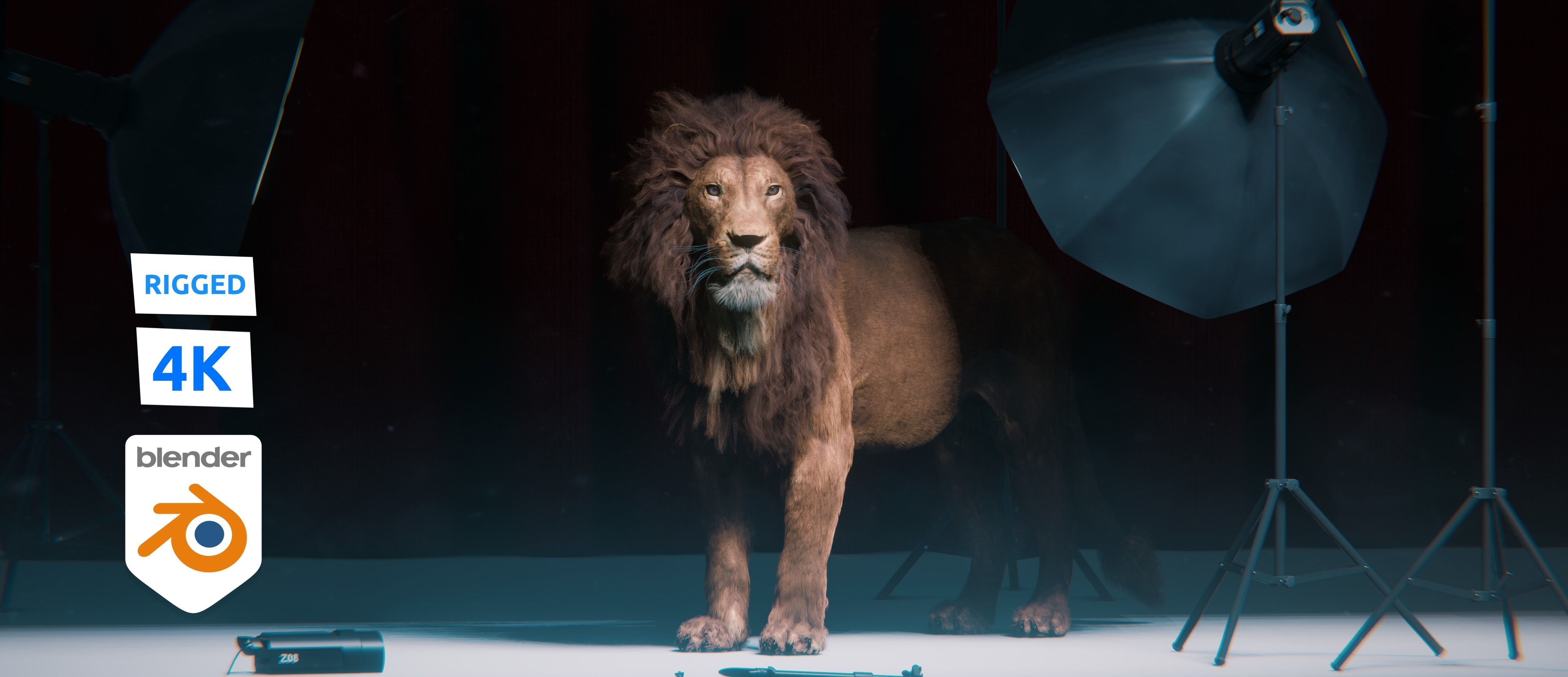 Lion Photorealistic Rigged 3d Blender 4K model 3D model rigged | CGTrader