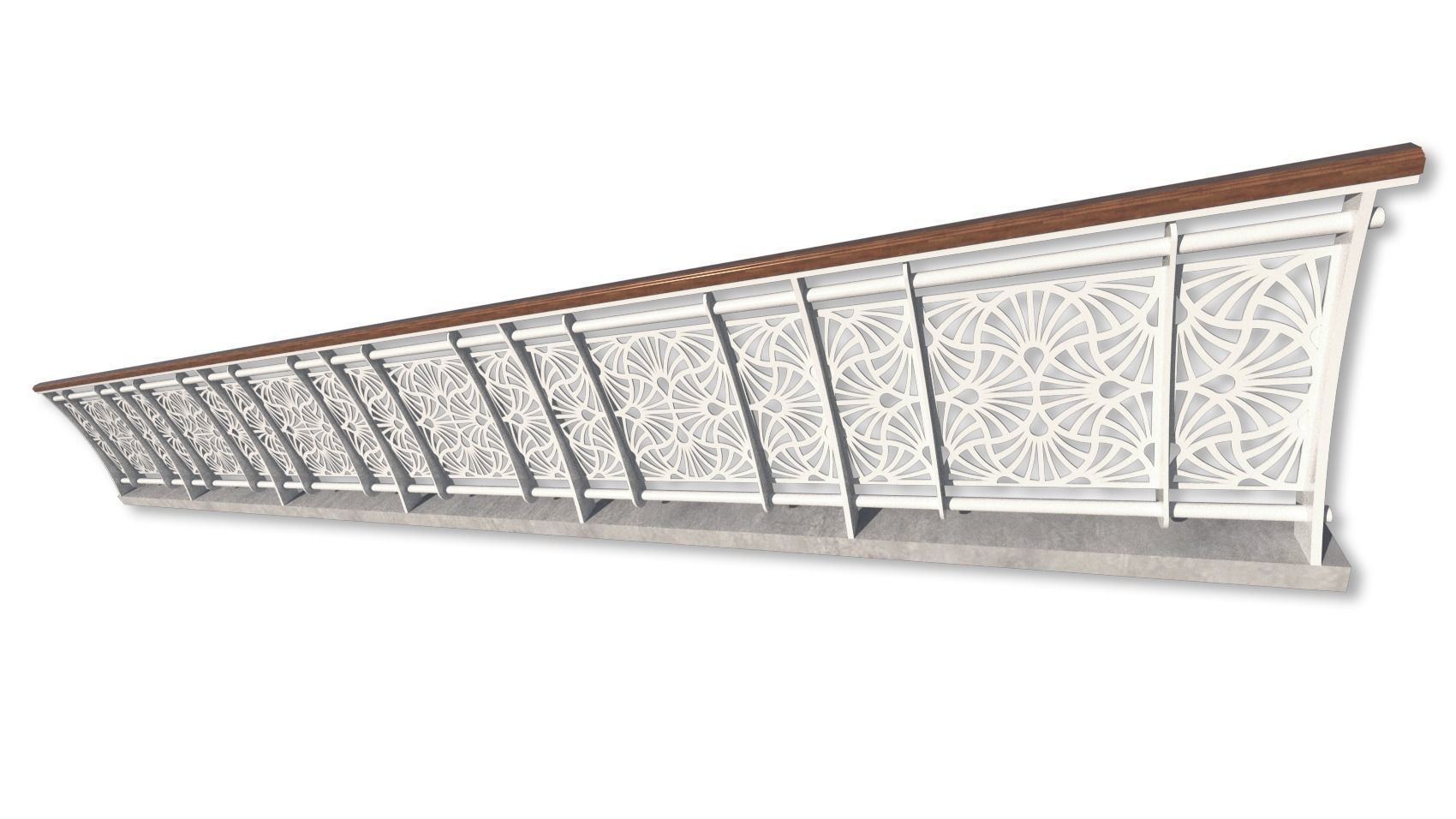 Hand rail fence metal sheet laser cut 3D model rigged | CGTrader