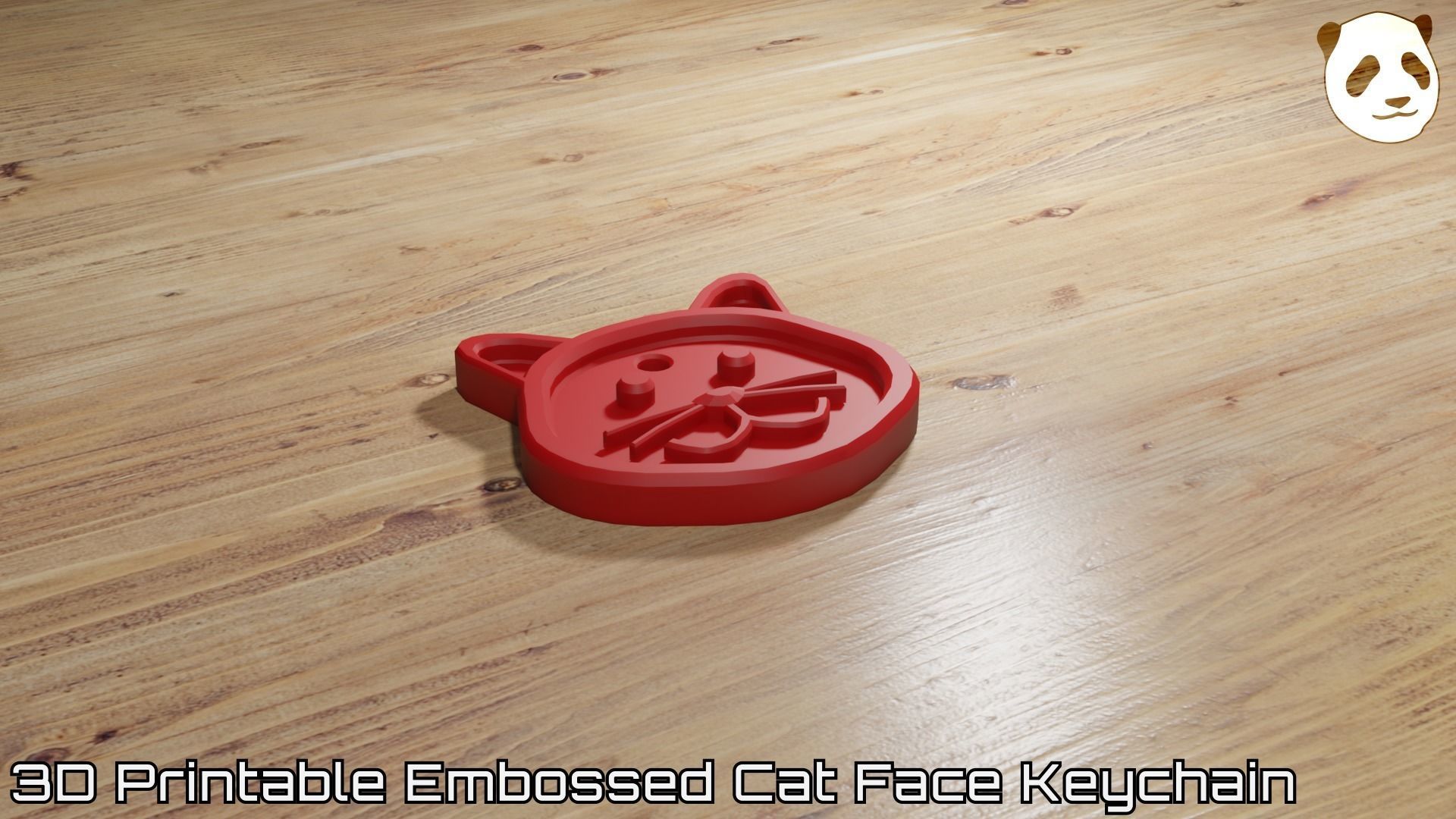 Embossed Cat Face Keychain 3D model 3D printable | CGTrader