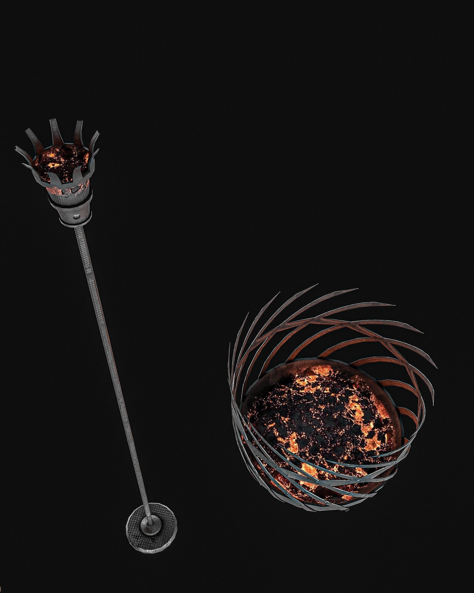 3D model Medieval Torch Pack VR / AR / low-poly | CGTrader