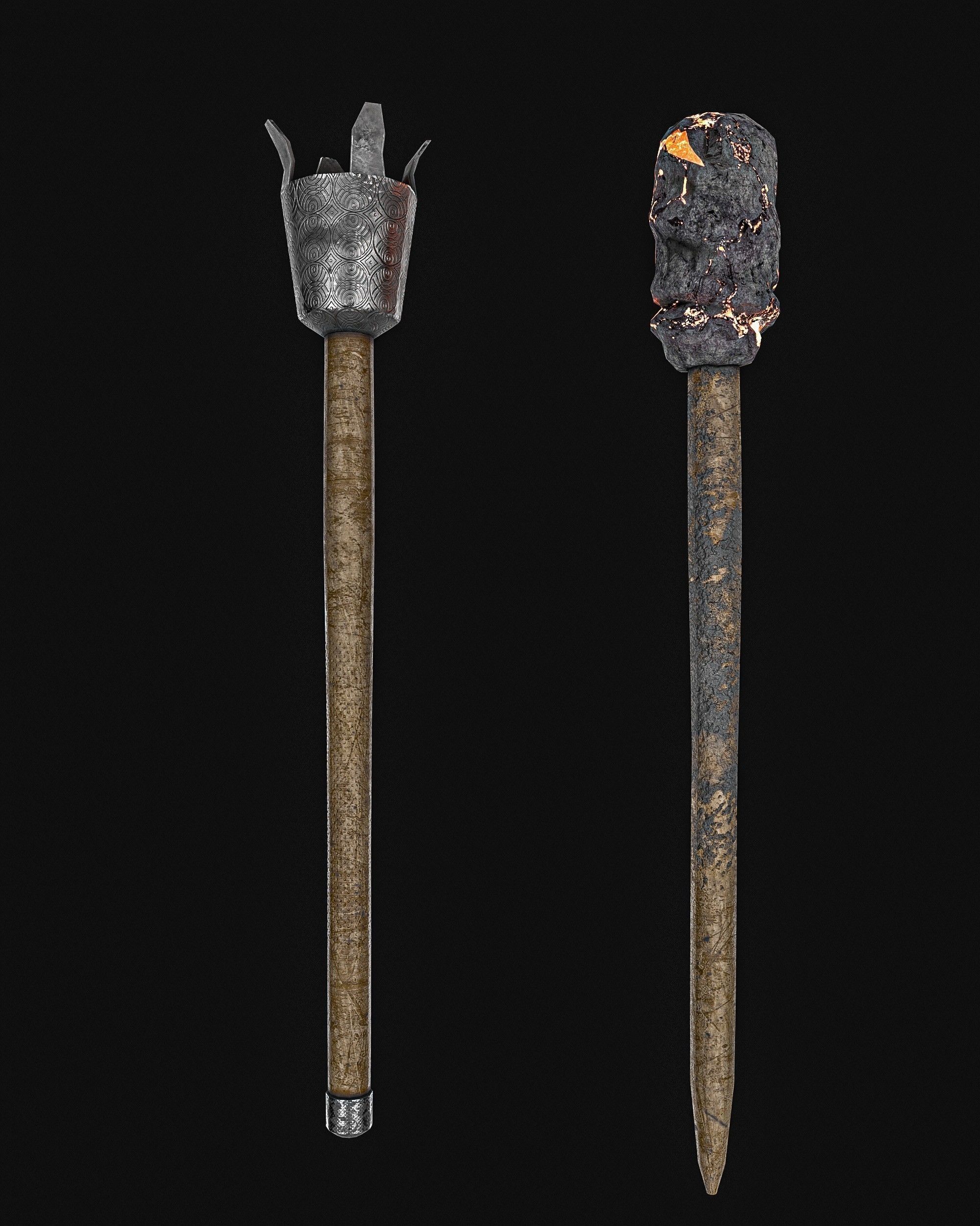 3D model Medieval Torch Pack VR / AR / low-poly | CGTrader