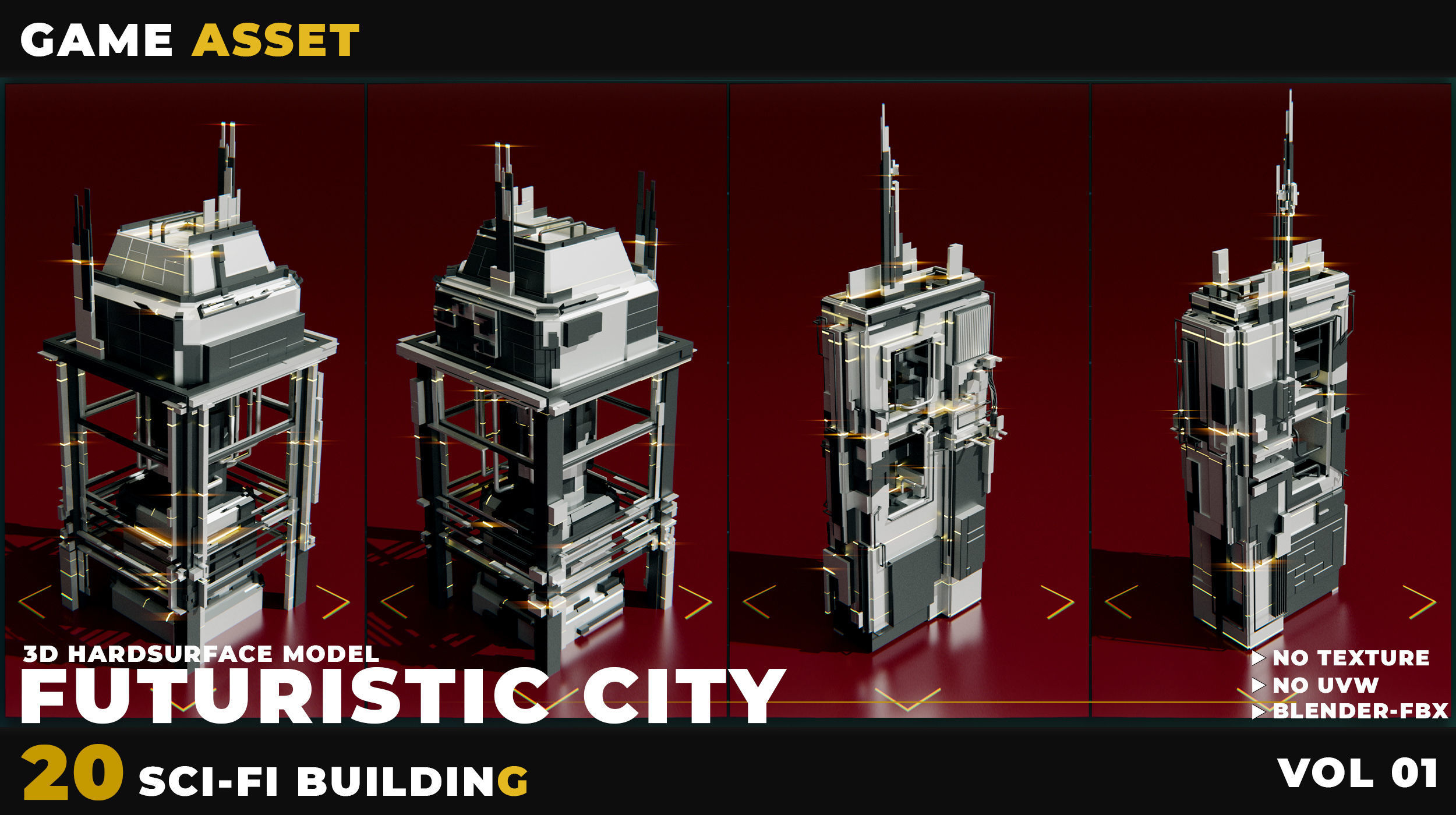 20 SCI-FI BUILDING FUTURISTIC CITY VOL 01 3D model | CGTrader