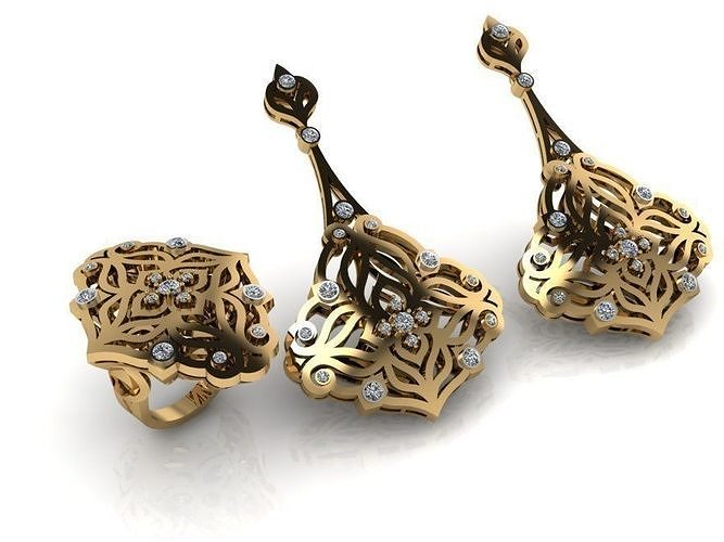 Arabic style diamond set 2418 3D print model 3D model 3D printable ...