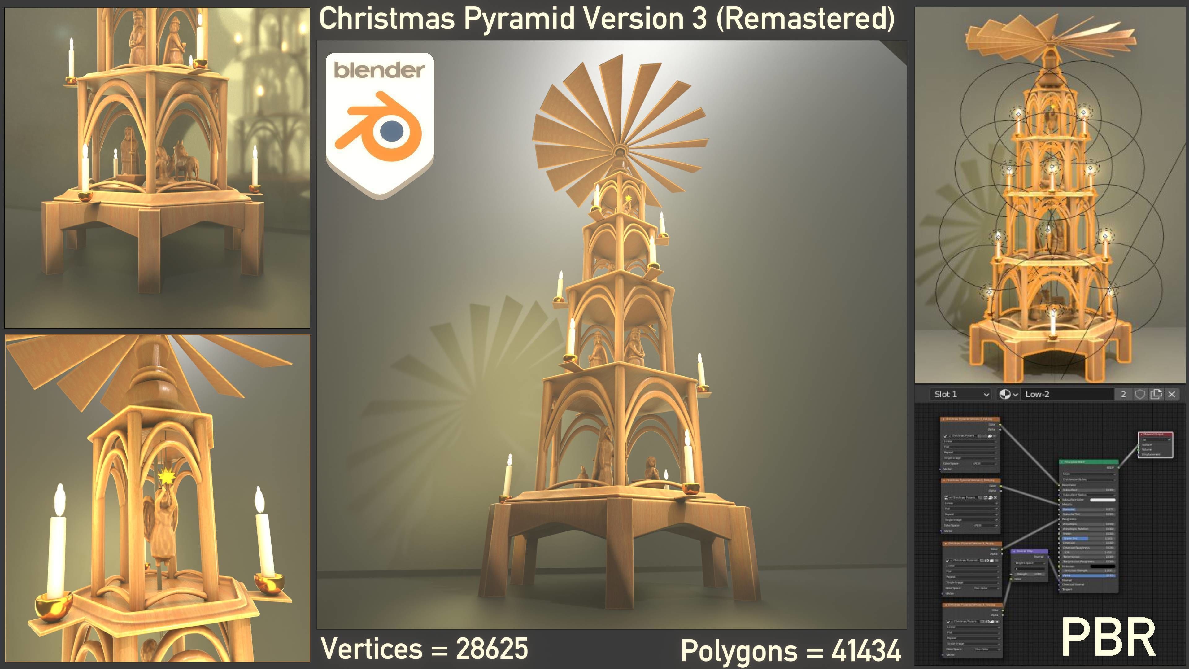 3D model Christmas Pyramid Version 3 Remastered VR / AR / low-poly ...
