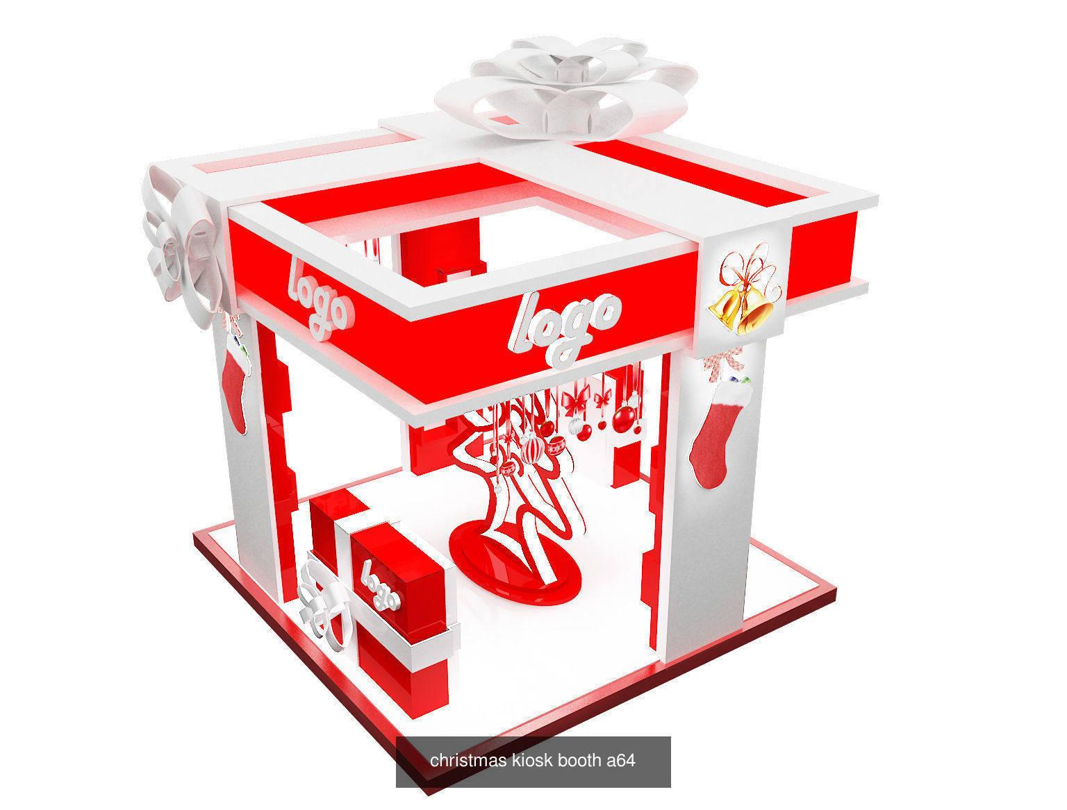 Christmas Kiosk Gift boxes Items G10 3D Model Collection | CGTrader