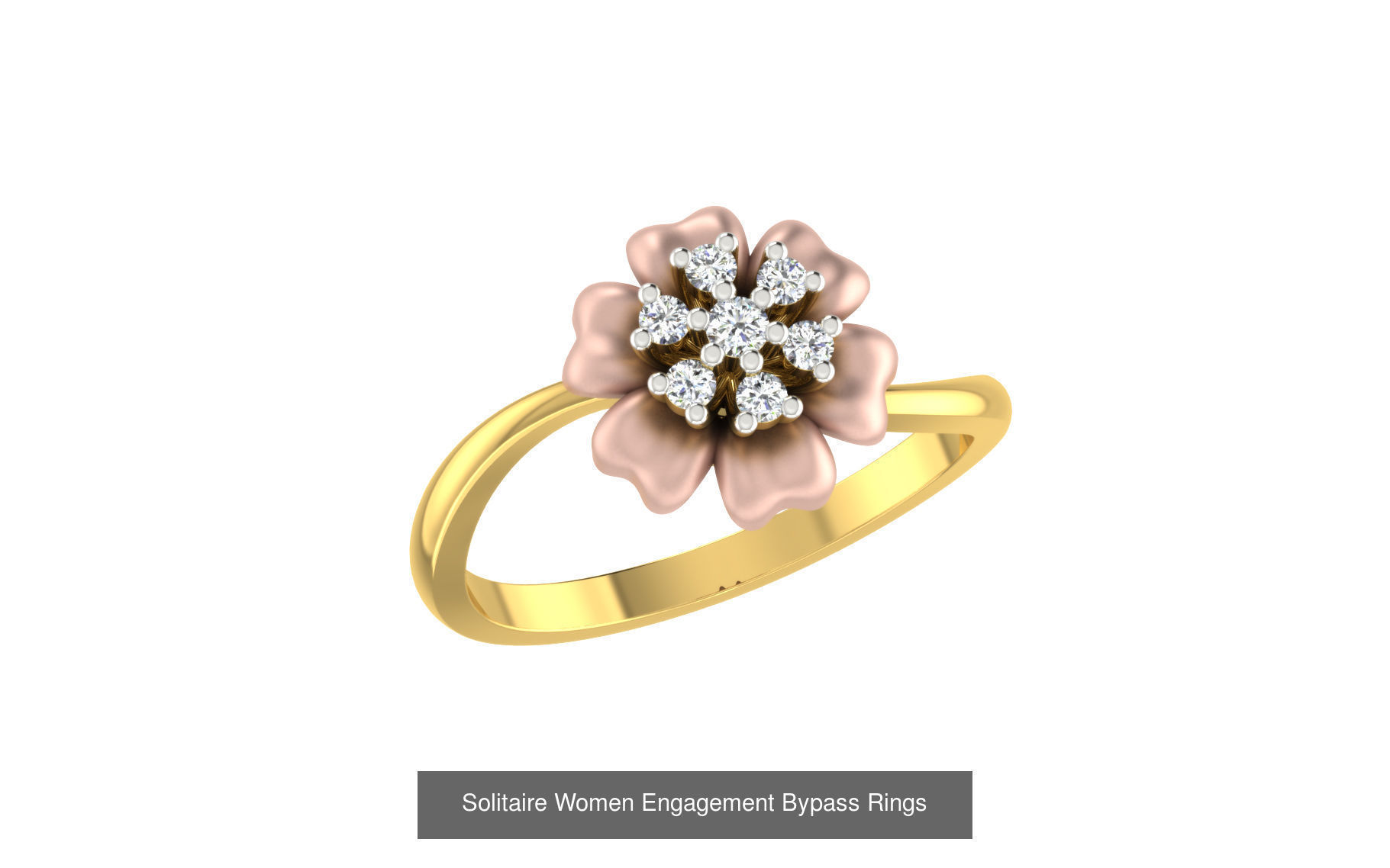 113 Solitaire Wedding Engagement Women Bypass Rings Collection | CGTrader
