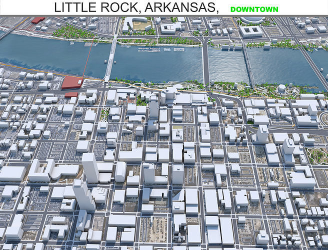 3D model Little Rock Downtown Arkansas USA VR / AR / low-poly | CGTrader