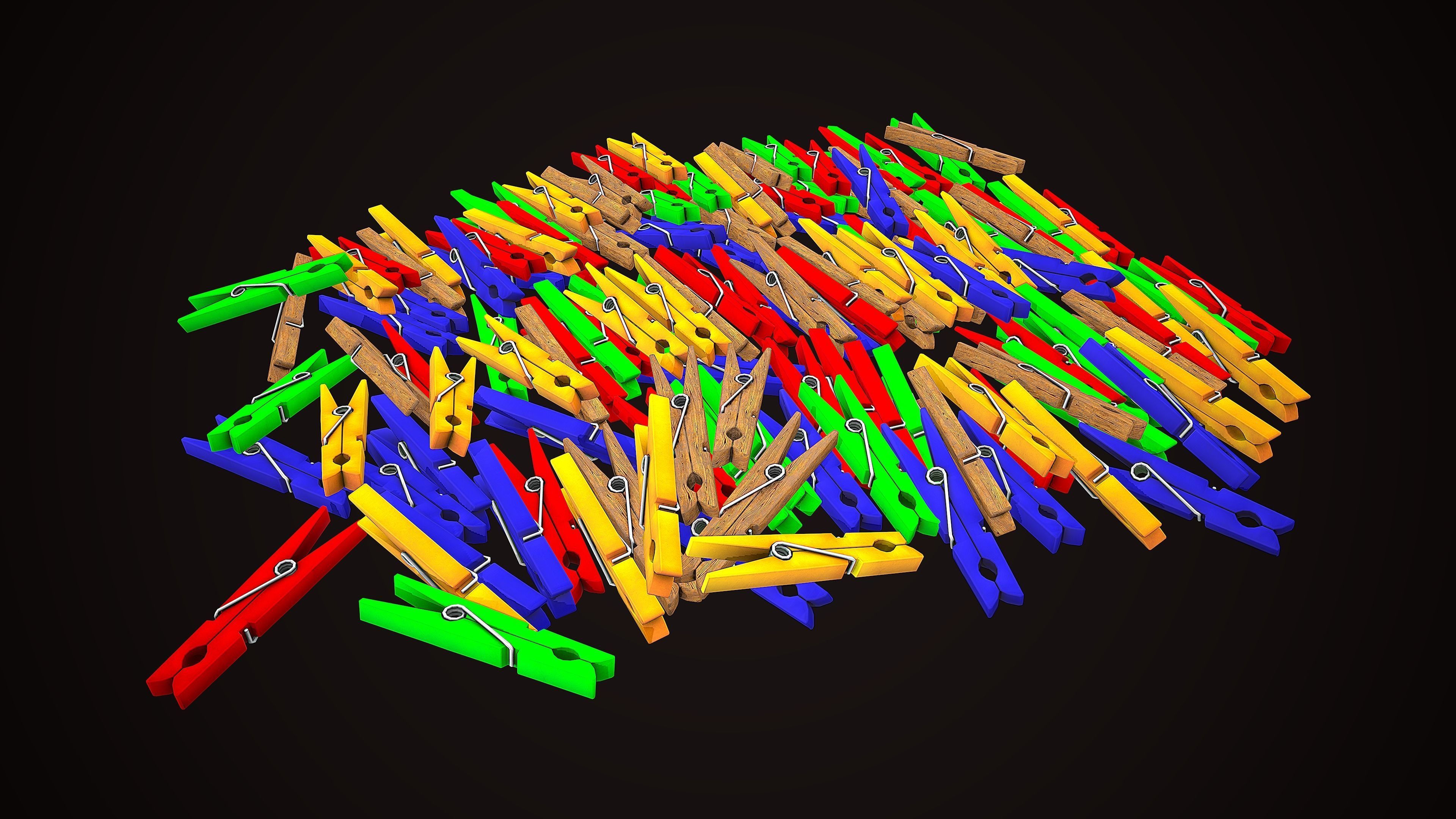 3D model CLOTHESPIN CARTOON STYLIZED REALISTIC VR / AR / low-poly ...