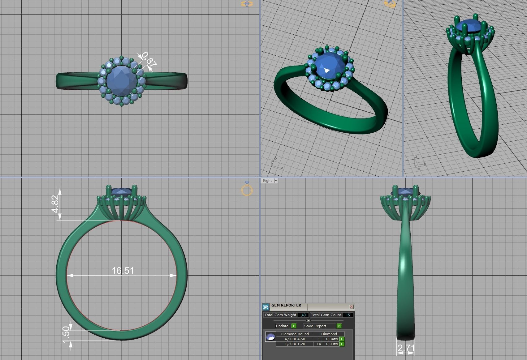 Diana Diamond Ring 35 pointer Round Cut stone 3dmodel 3D model 3D ...