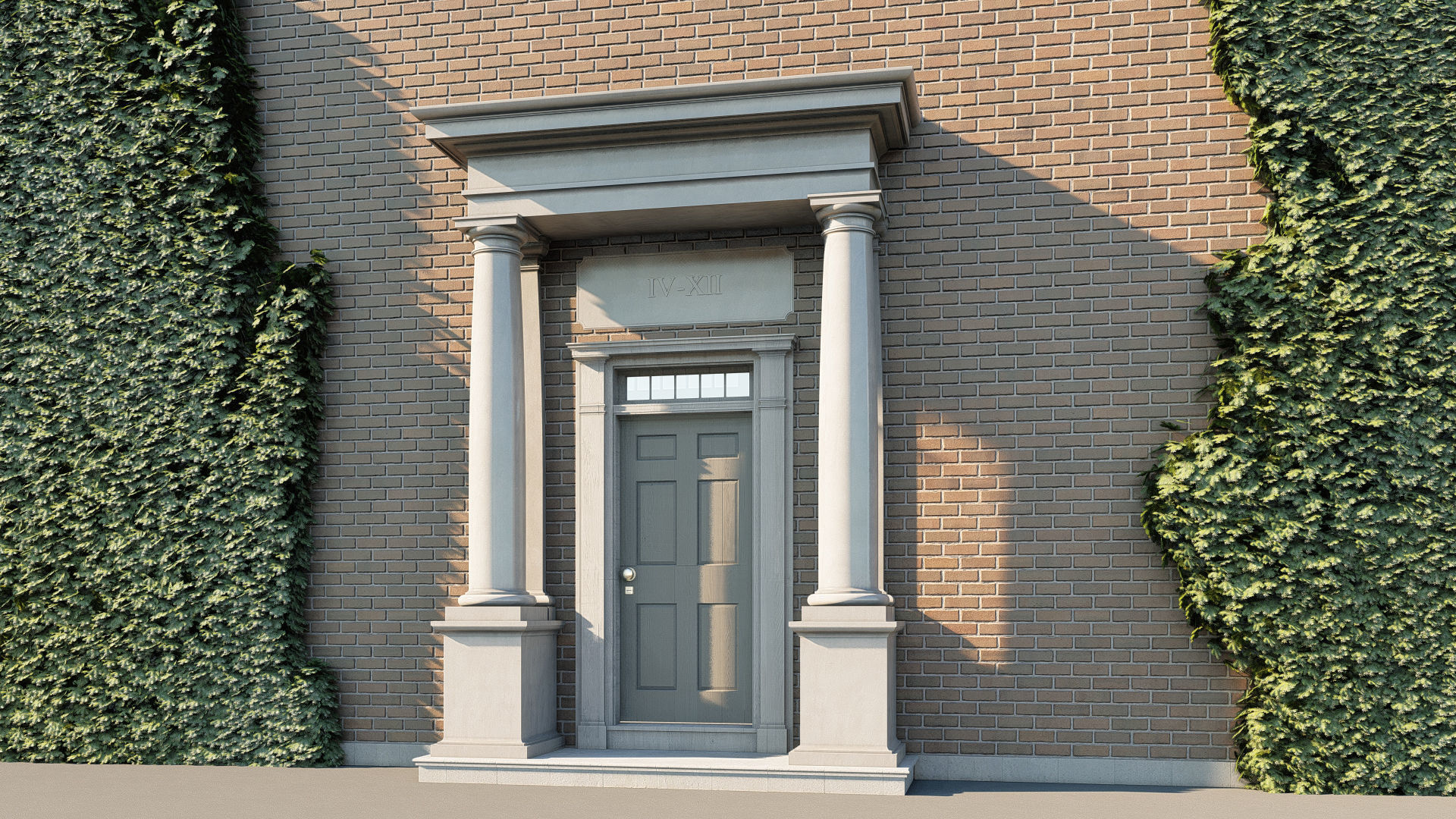 Portico Entrance Porch Door Surround with Columns Tuscan Order 3D model ...