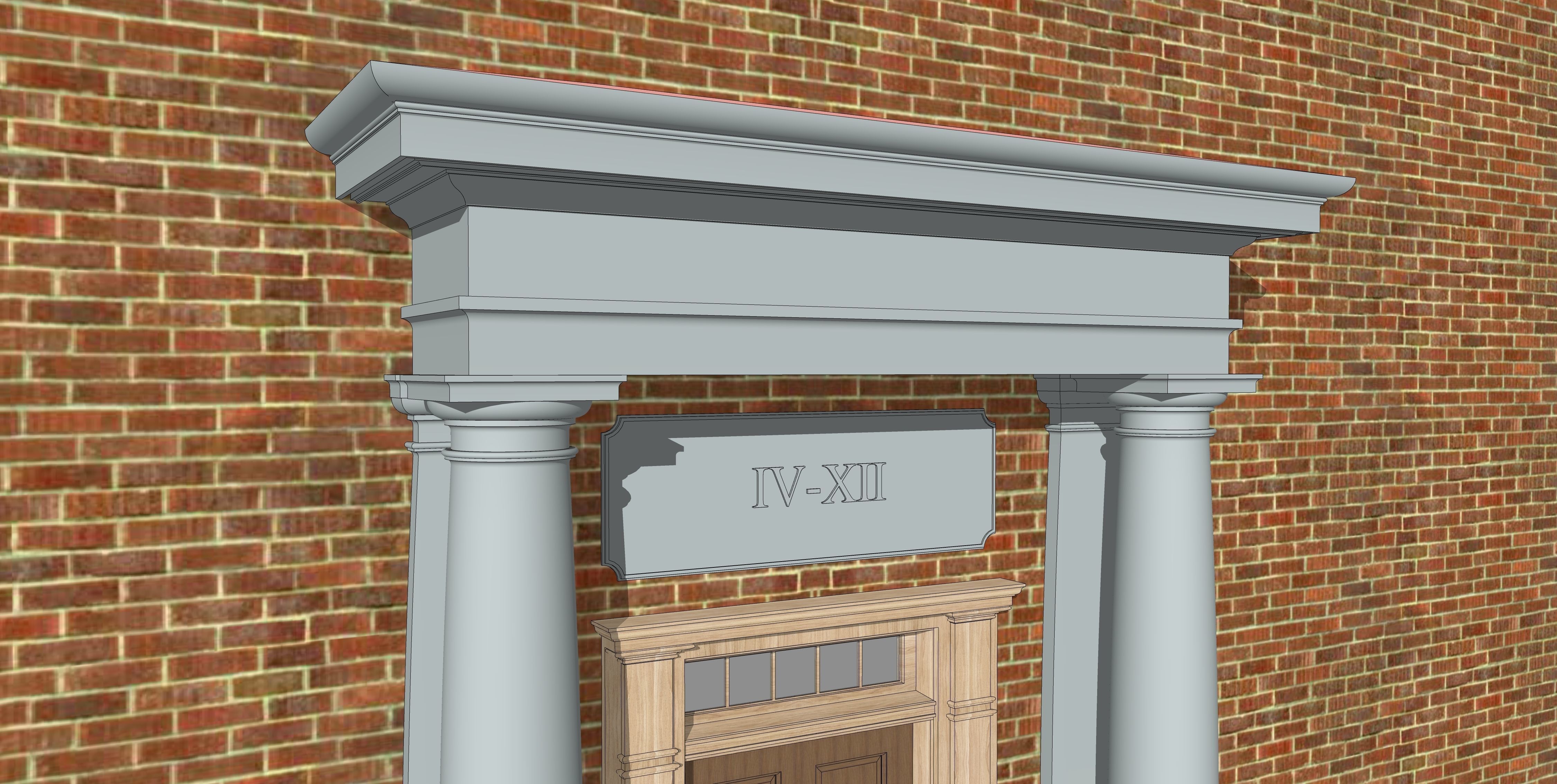 Portico Entrance Porch Door Surround with Columns Tuscan Order 3D model ...