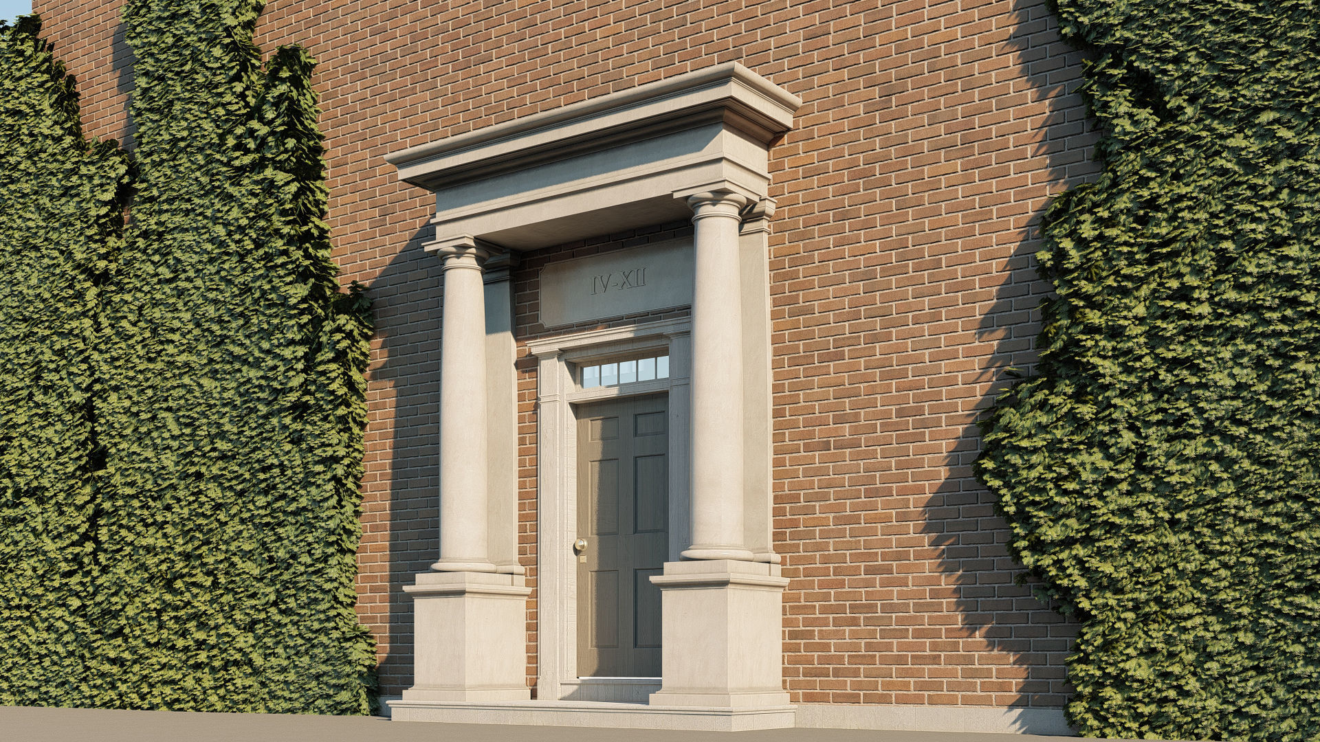 Portico Entrance Porch Door Surround with Columns Tuscan Order 3D model ...