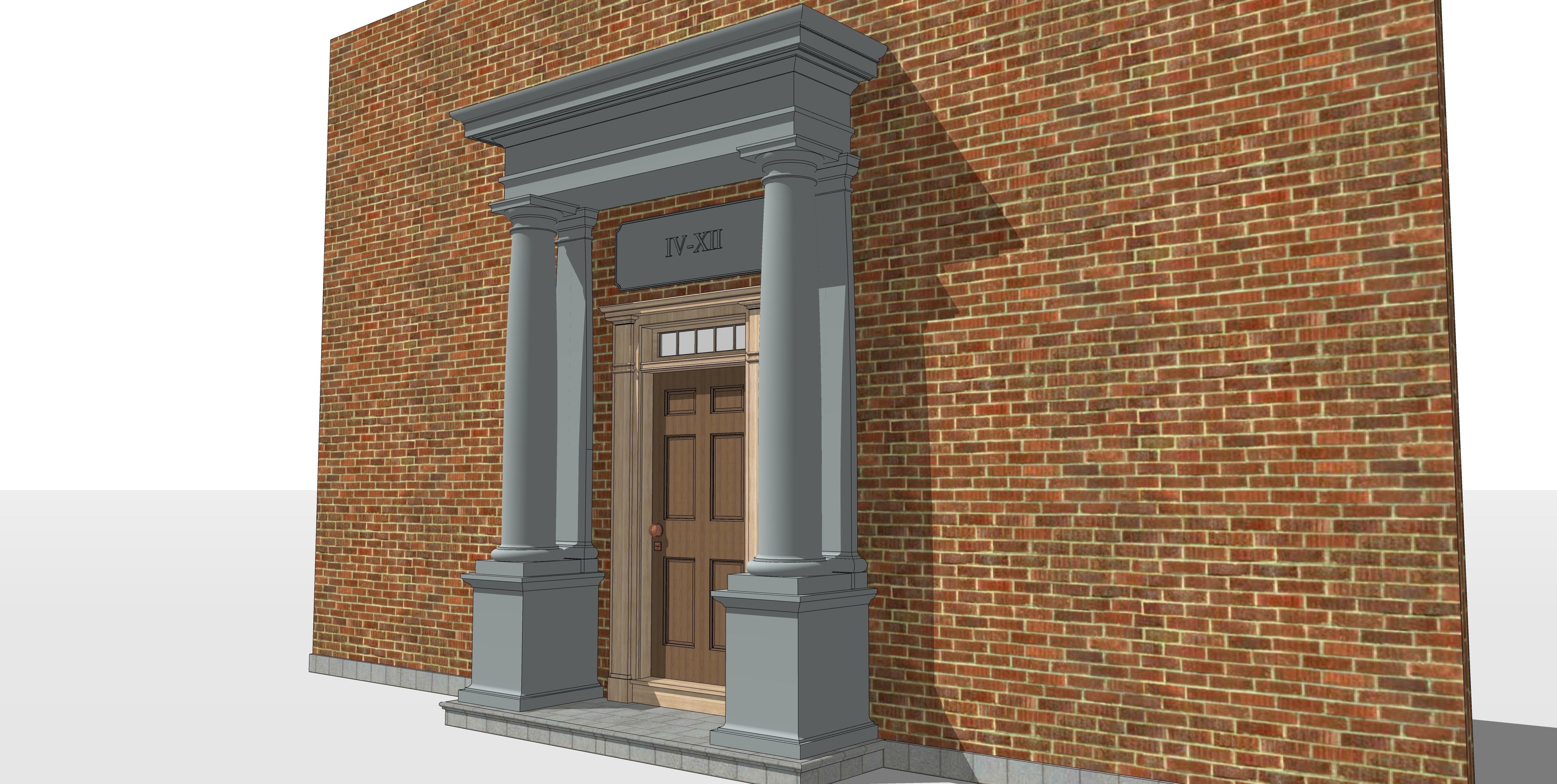 Portico Entrance Porch Door Surround with Columns Tuscan Order 3D model ...