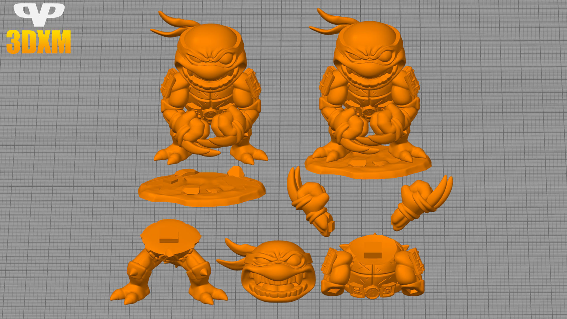 TMNT Slash Chibi STL for 3D Printing ChibiSTL 3DXM 3D model 3D ...