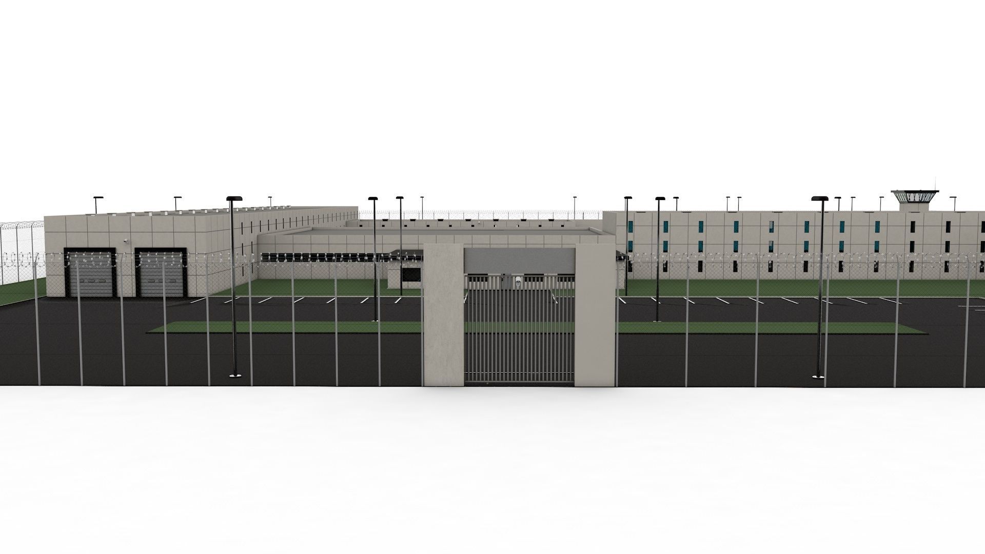 High security prison 3D model | CGTrader