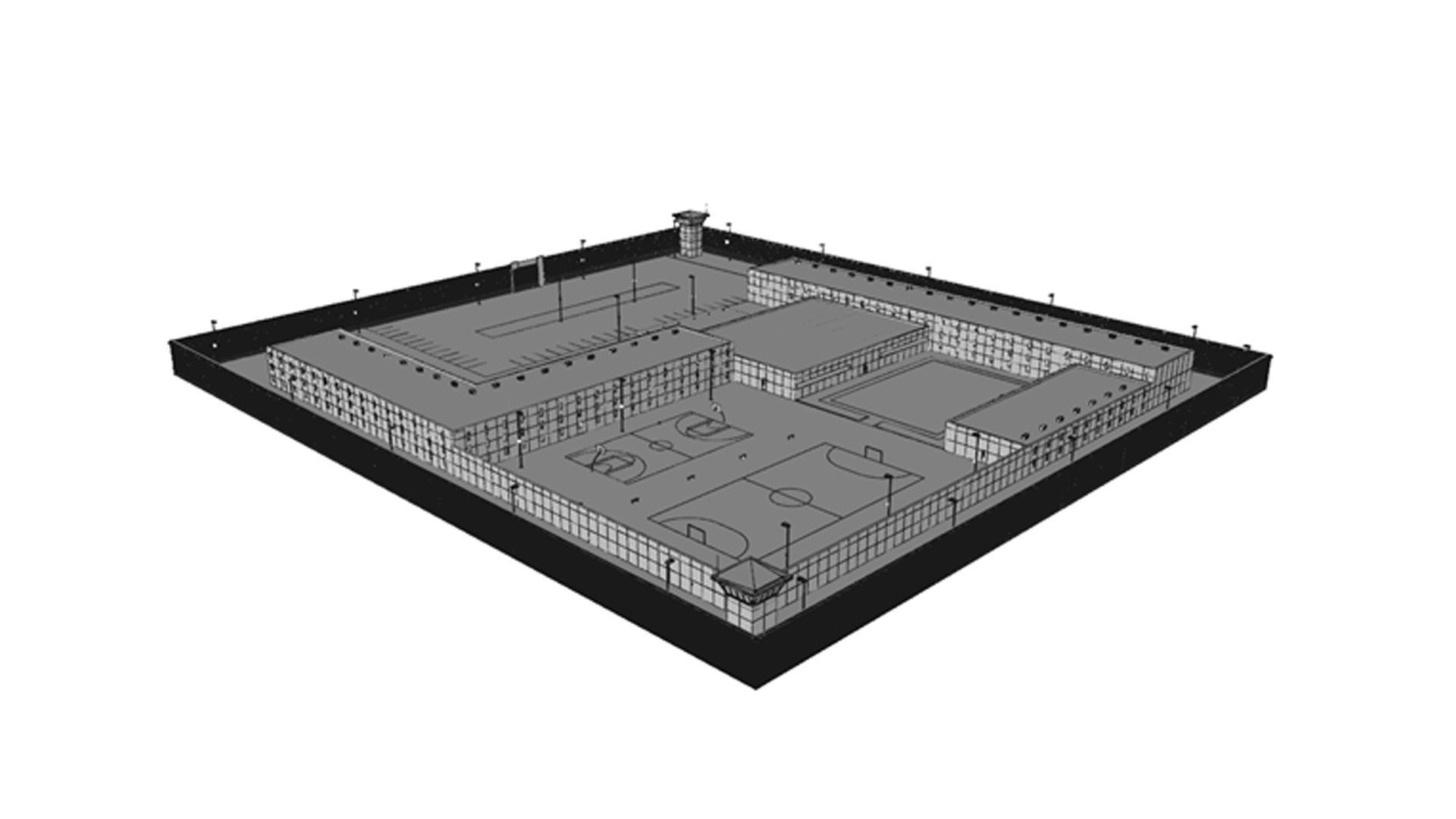 High security prison 3D model | CGTrader