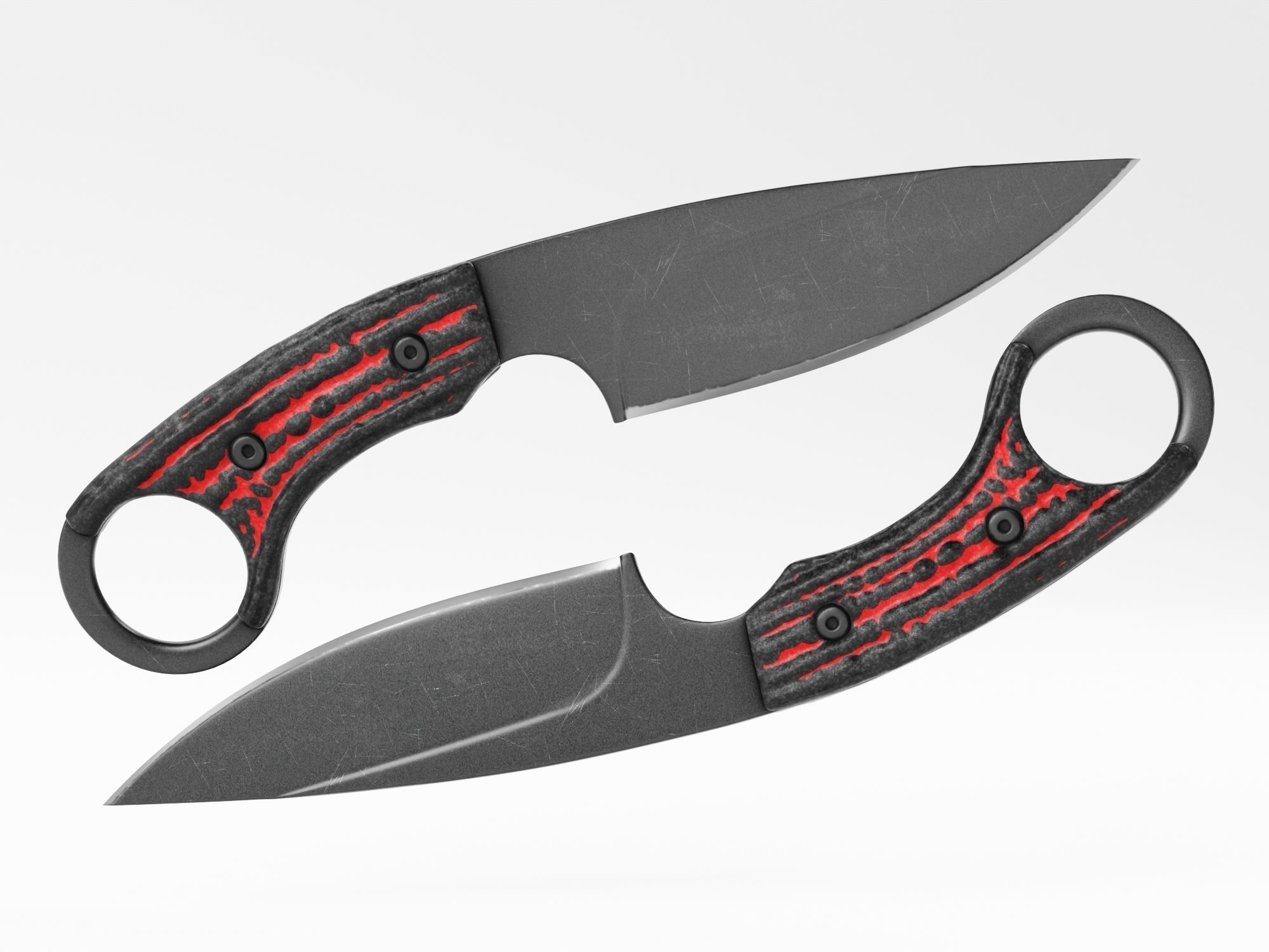 3D model Tactical Combat Knife - Military - Karambit Style 01 Red VR ...