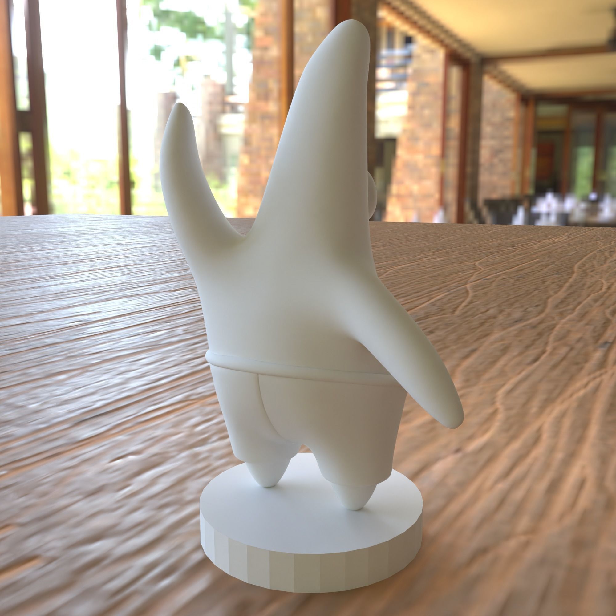 Patrick 3D Print ghost on wooden table 3D model 3D printable | CGTrader