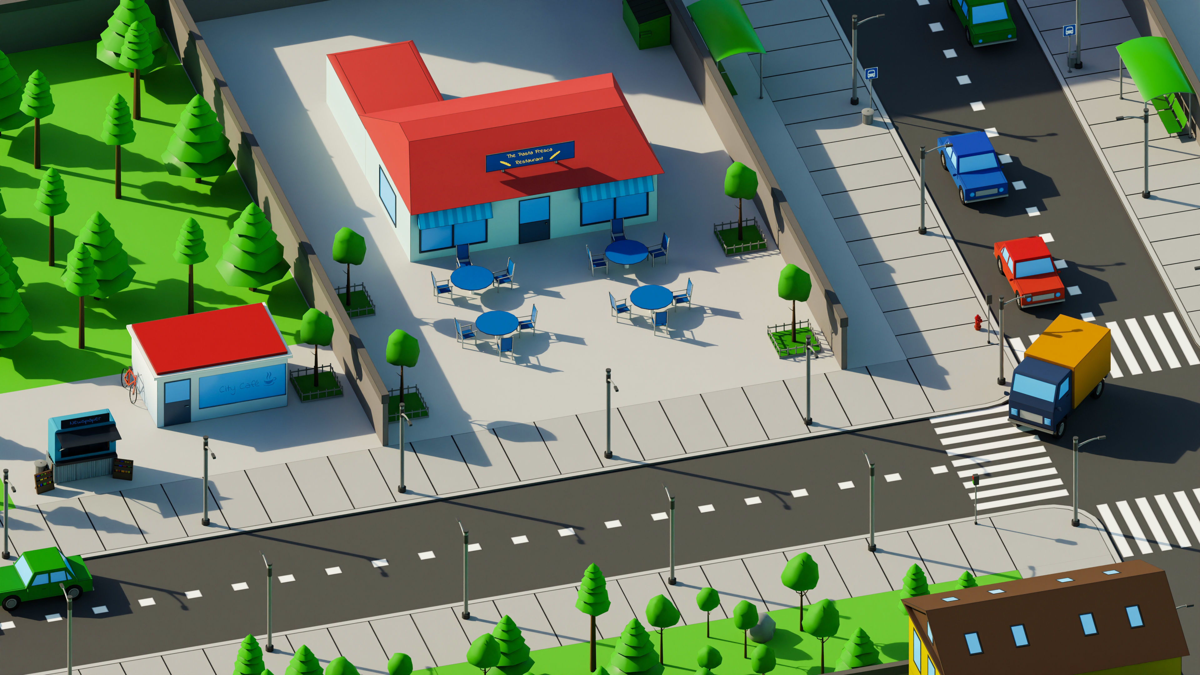 3D model Low Poly Town Pack VR / AR / low-poly | CGTrader