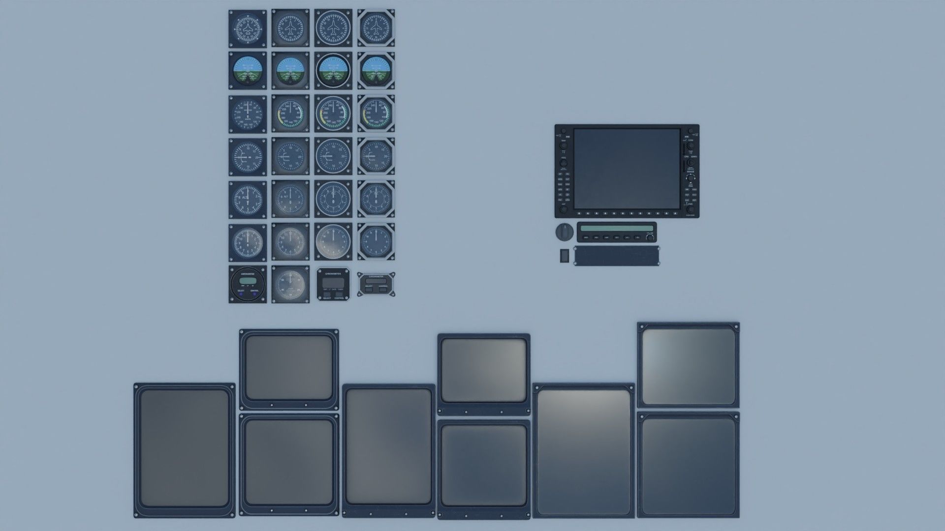 3D model Airplane instruments pack VR / AR / low-poly | CGTrader