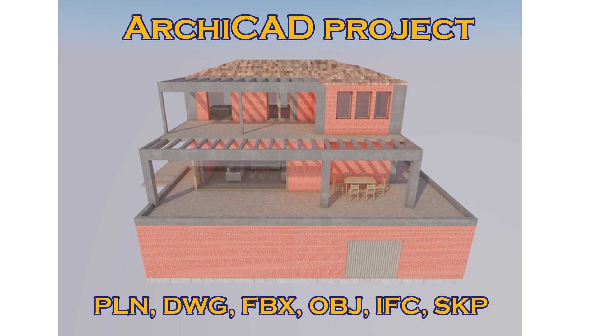 2 STORY HOUSE WITH BASEMENT for Archicad dwg obj fbx ifc skp 3D model ...