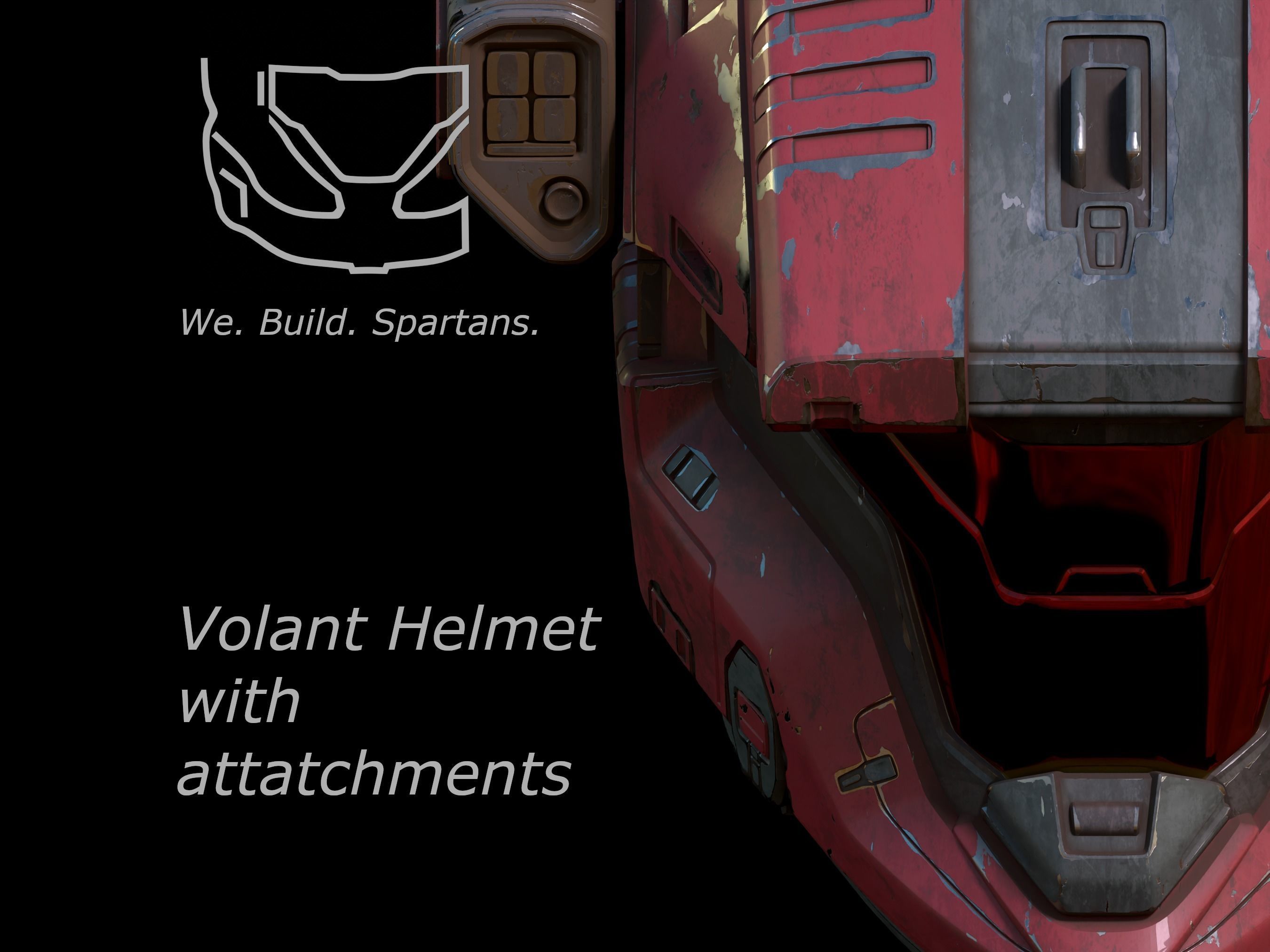 Halo Volant Helmet With Attachments 3d Print File 3d Model 3d Printable