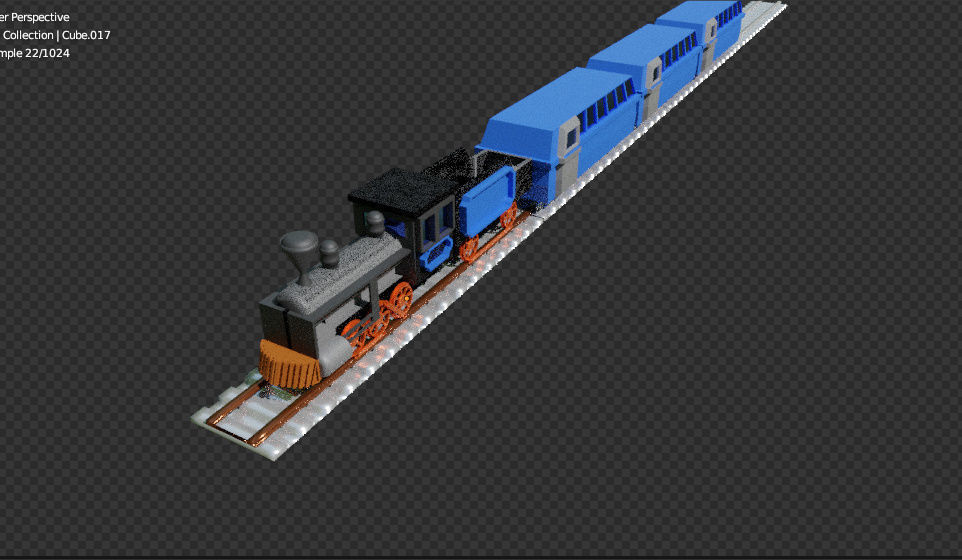 train game ready lego on tracks 3D model | CGTrader