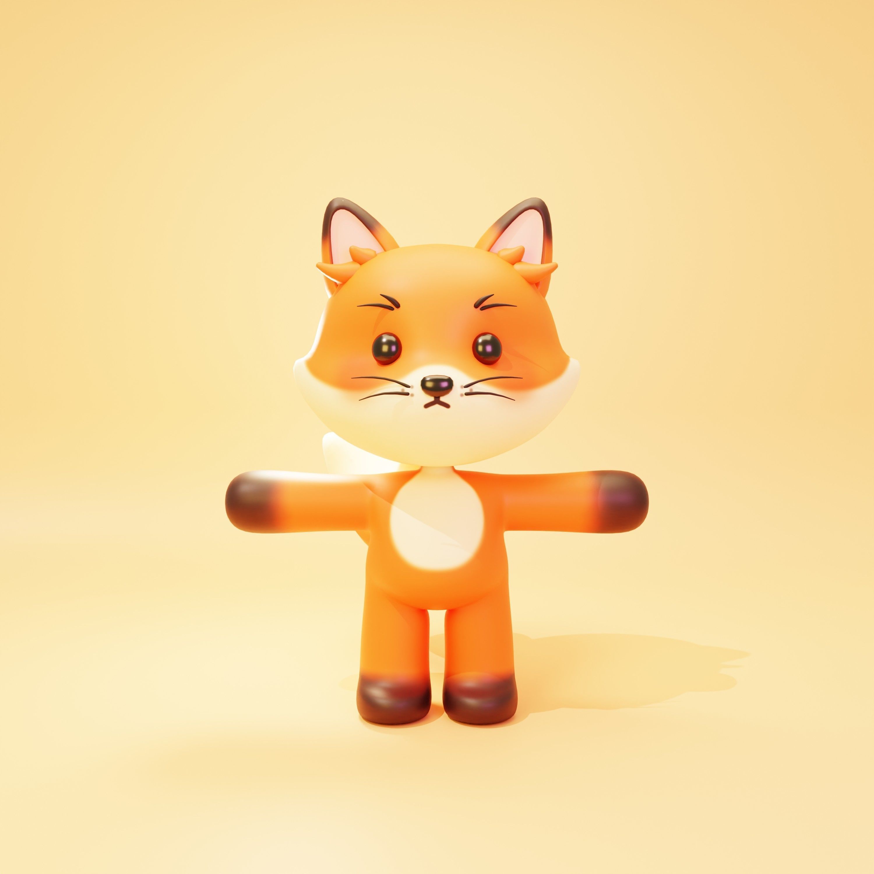 Cute Cartoon Fox 3D model | CGTrader