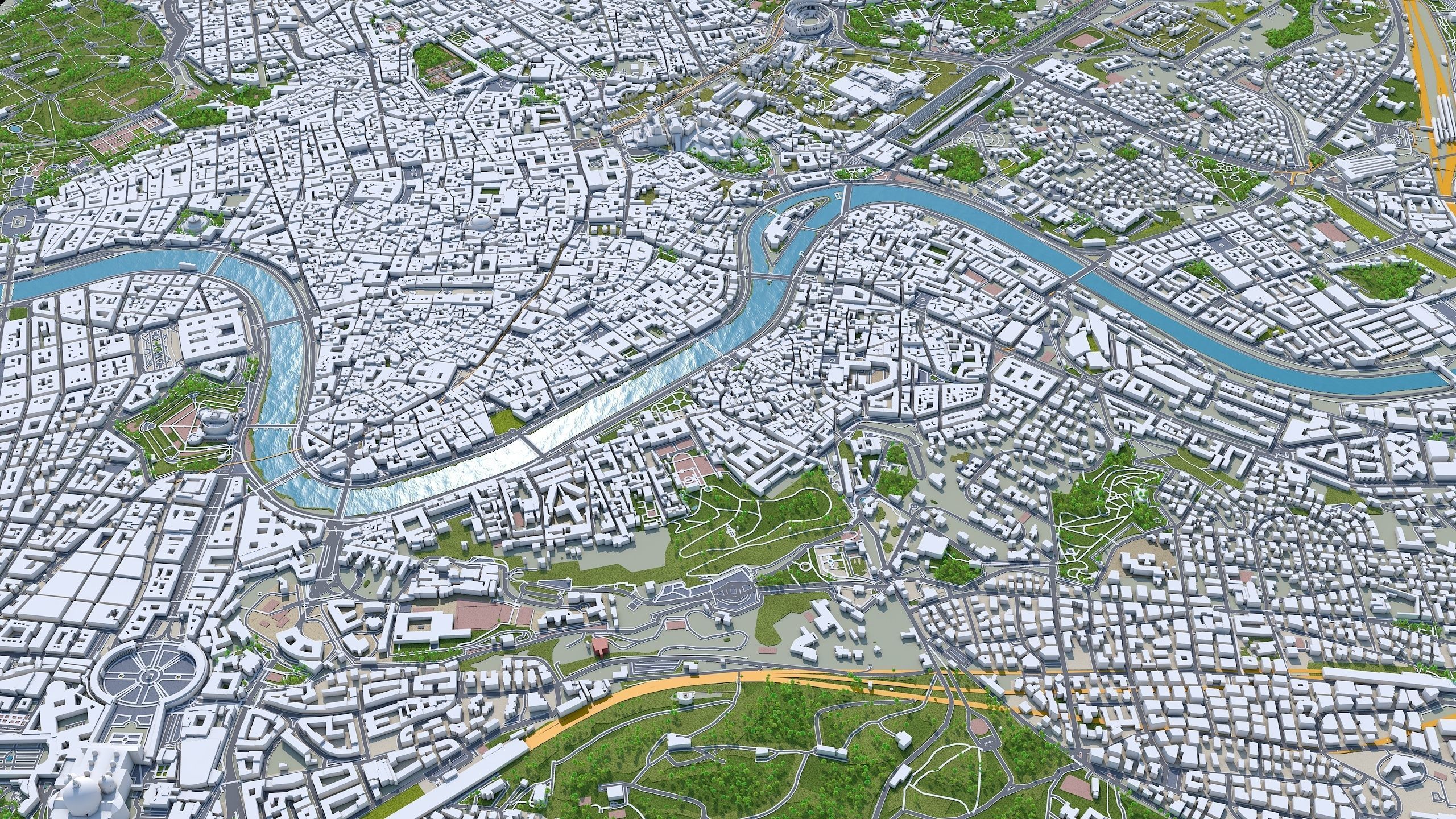 3D model Rome Downtown Italy VR / AR / low-poly | CGTrader
