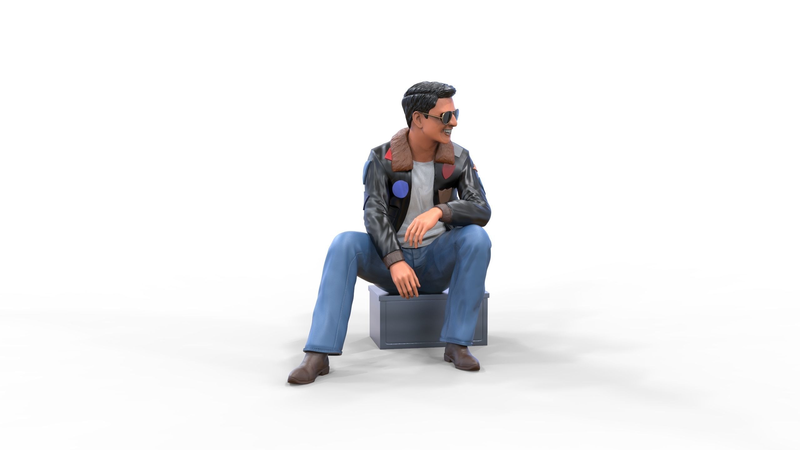 Tom Cruise Top Gun 3D model 3D printable | CGTrader