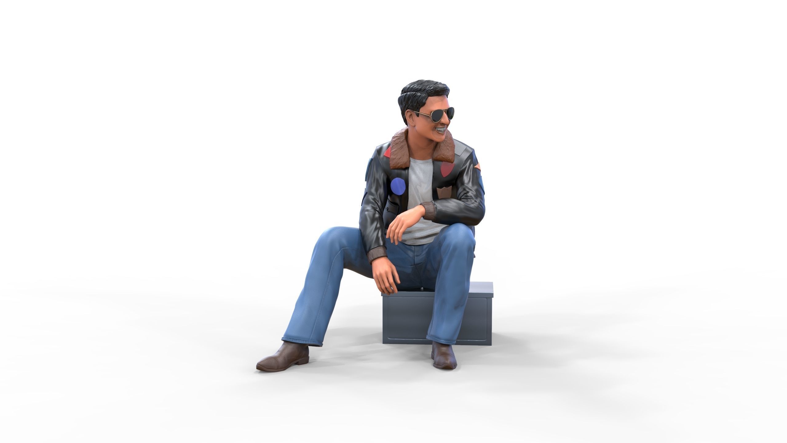 Tom Cruise Top Gun 3D model 3D printable | CGTrader