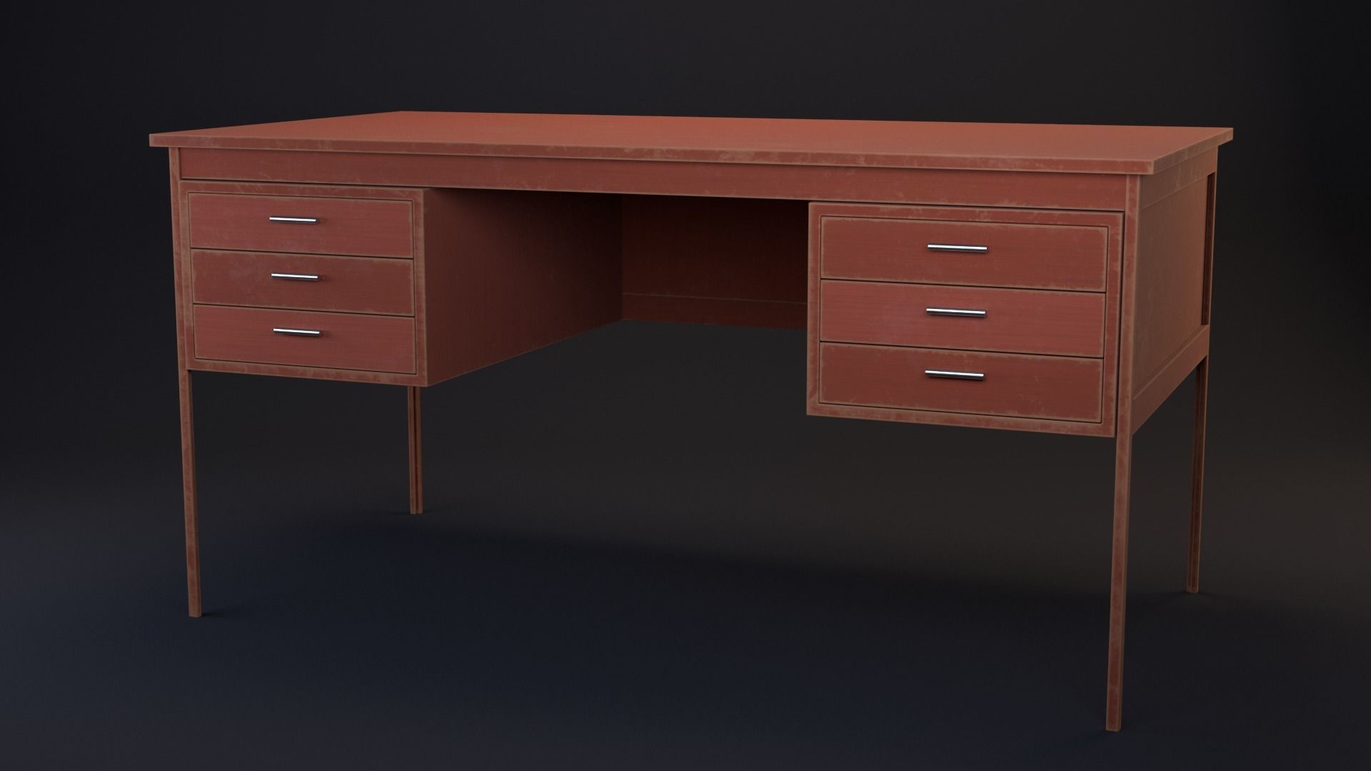 3D model Teak Desk VR / AR / low-poly | CGTrader